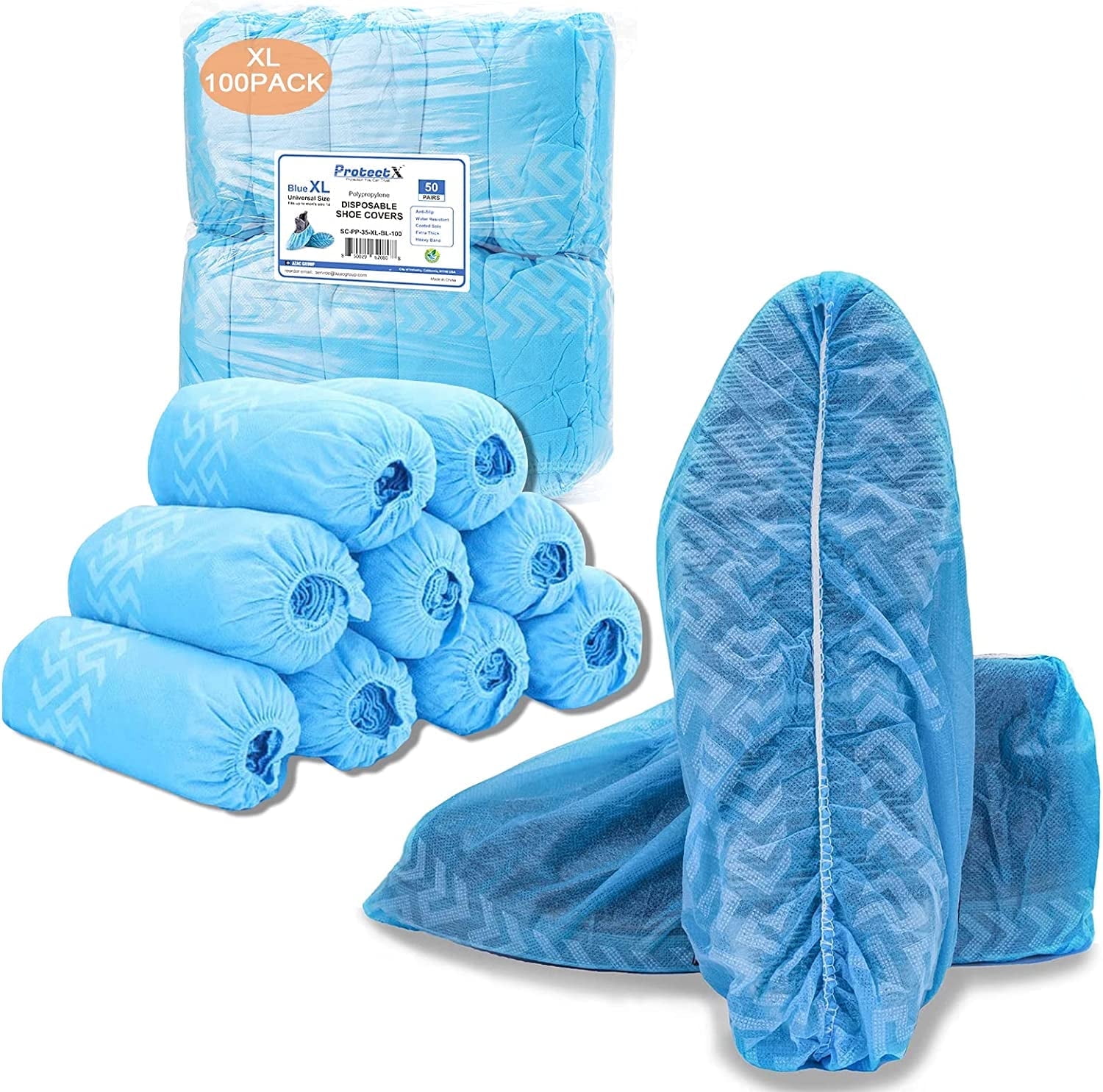 ProtectX Disposable Shoe & Boot Covers, 100-pack (50 pairs), Slip ...