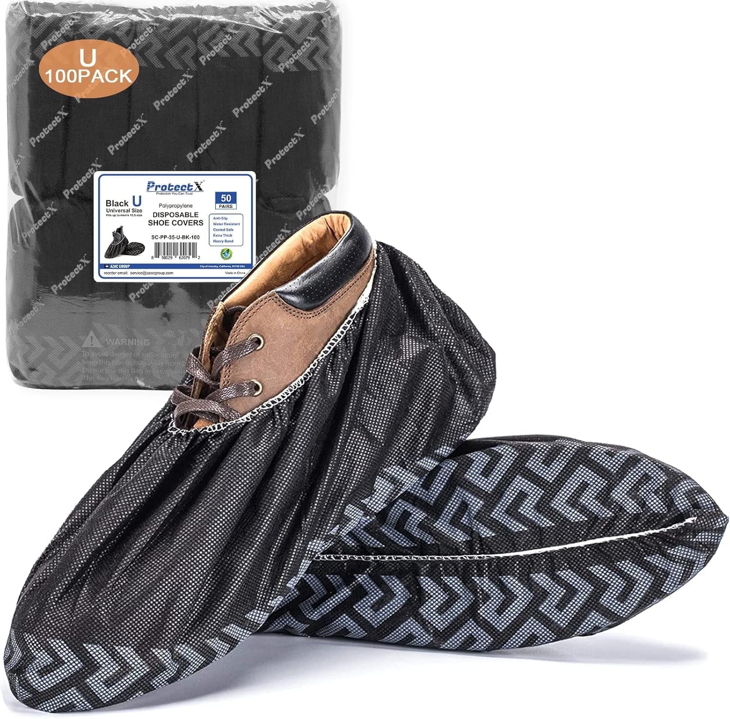 ProtectX Waterproof XL Booties, Disposable Shoe Covers, 100-pack, Blue ...