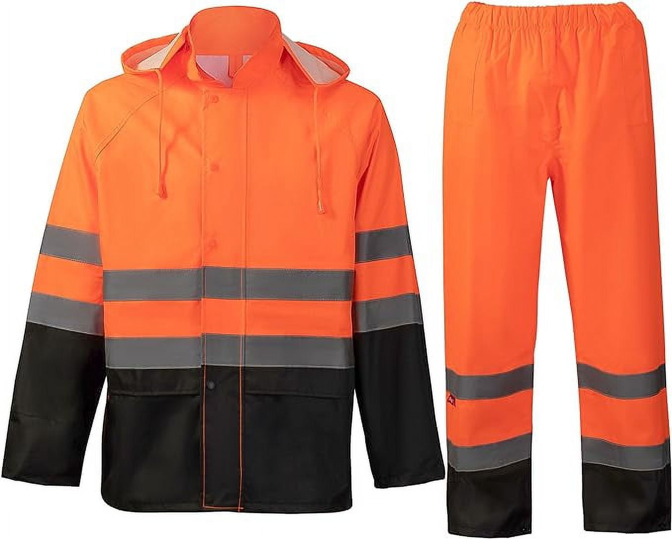 ProtectX Hi Vis Rain Suit for Men, Rain Gear for Men, High Visibility ...