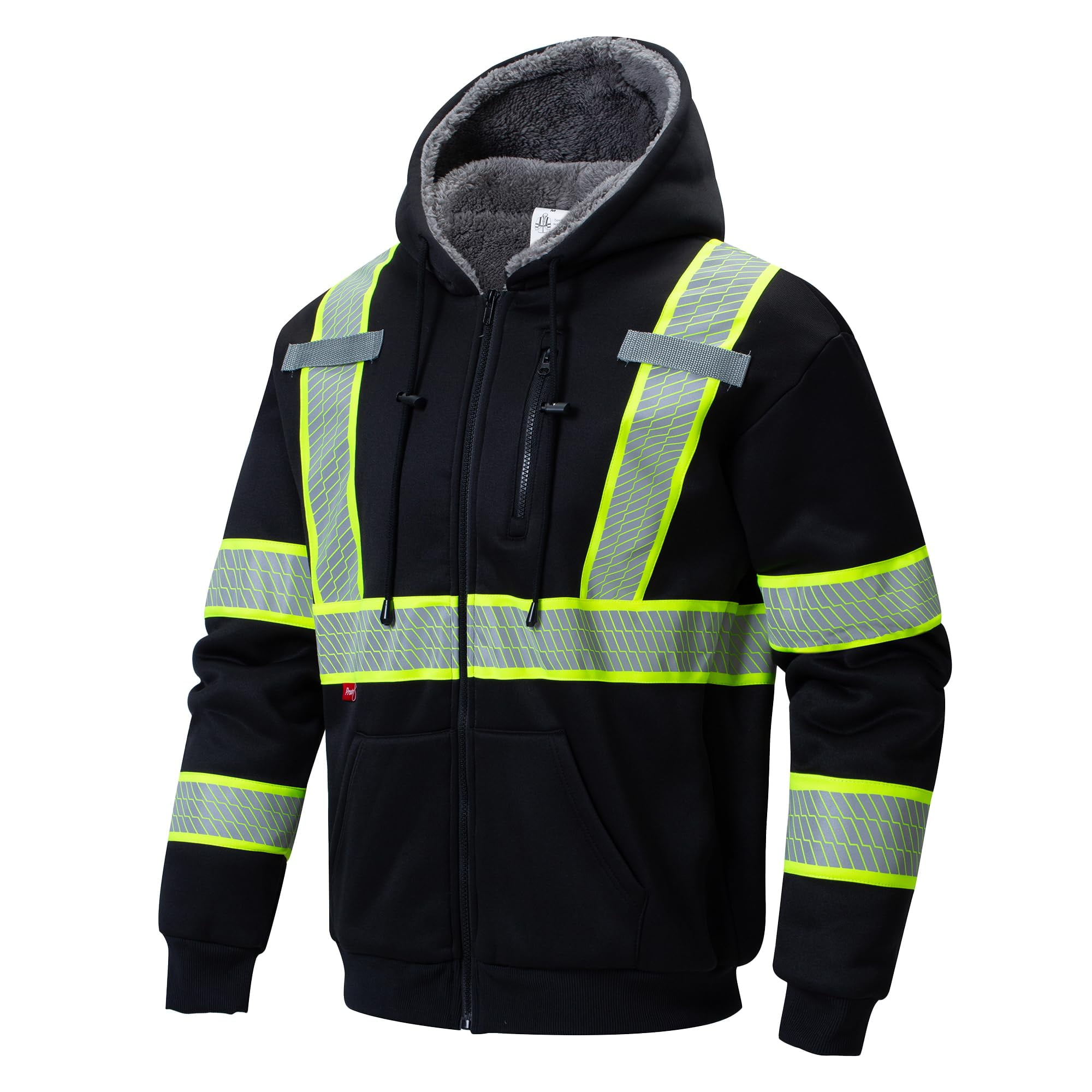 ProtectX Hi Vis Safety Hoodie for Men Women Fleece Lined Class 3 High ...