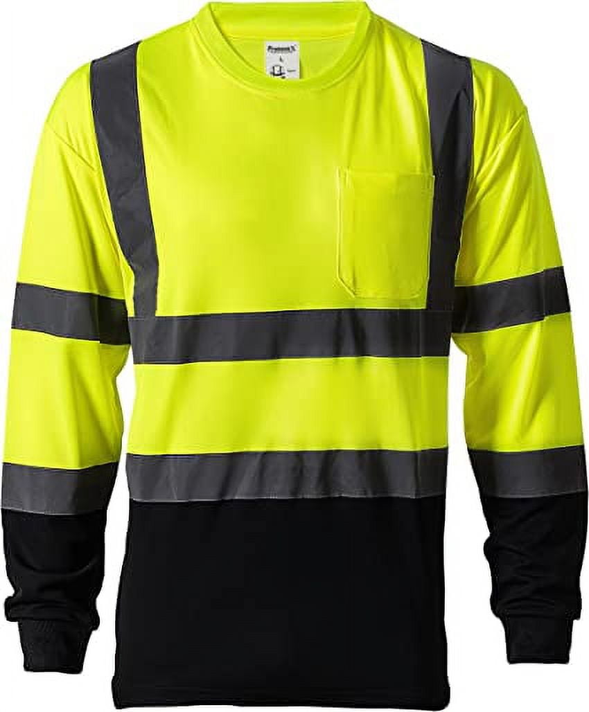 ProtectX High Visibility Heavy-duty Long Sleeve Reflective Safety T ...