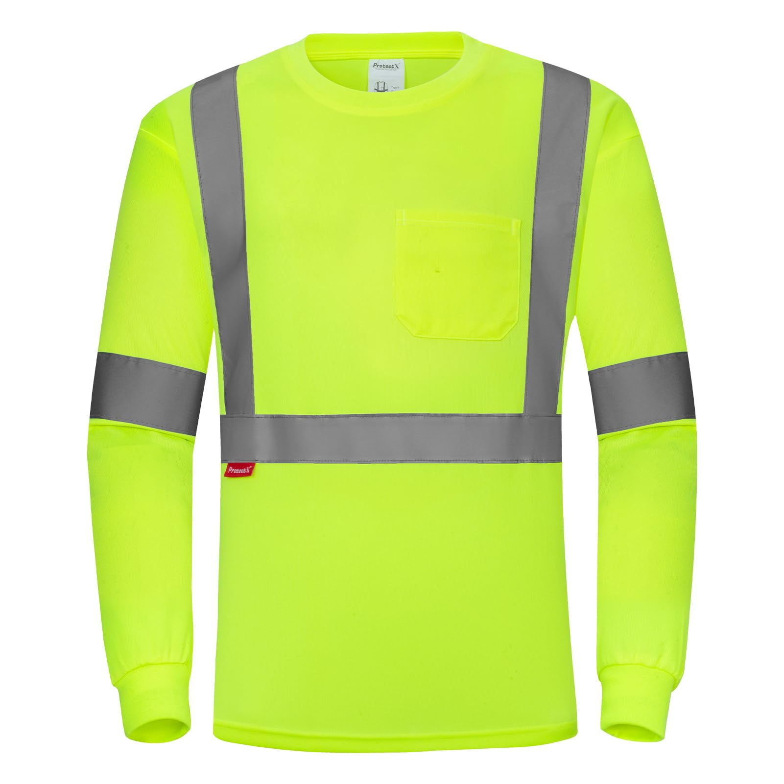 ProtectX High Visibility Long Sleeve Shirts Reflective Hi Vis Safety ...