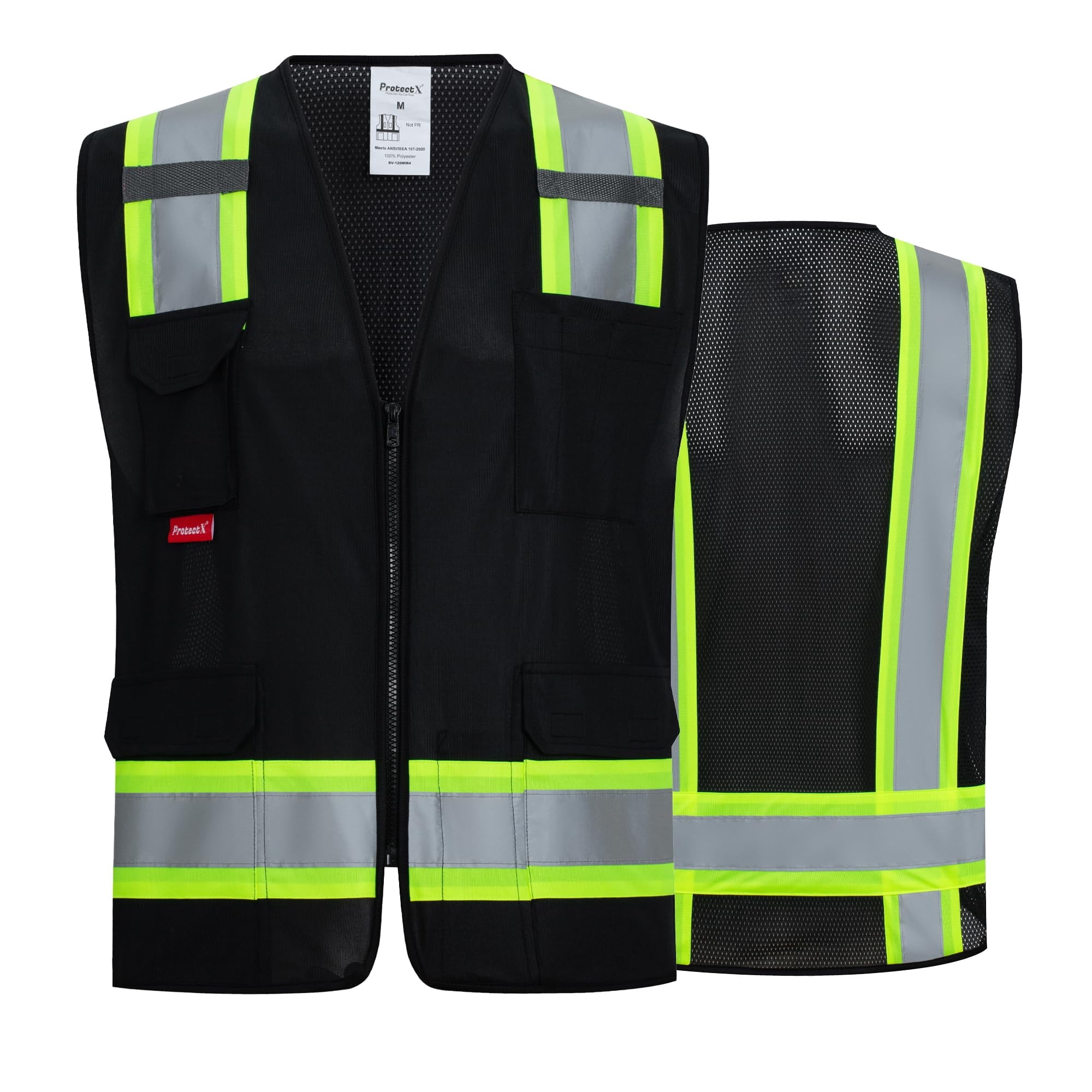 ProtectX High Visibility Reflective Safety Vest for Men Women Hi Vis ...
