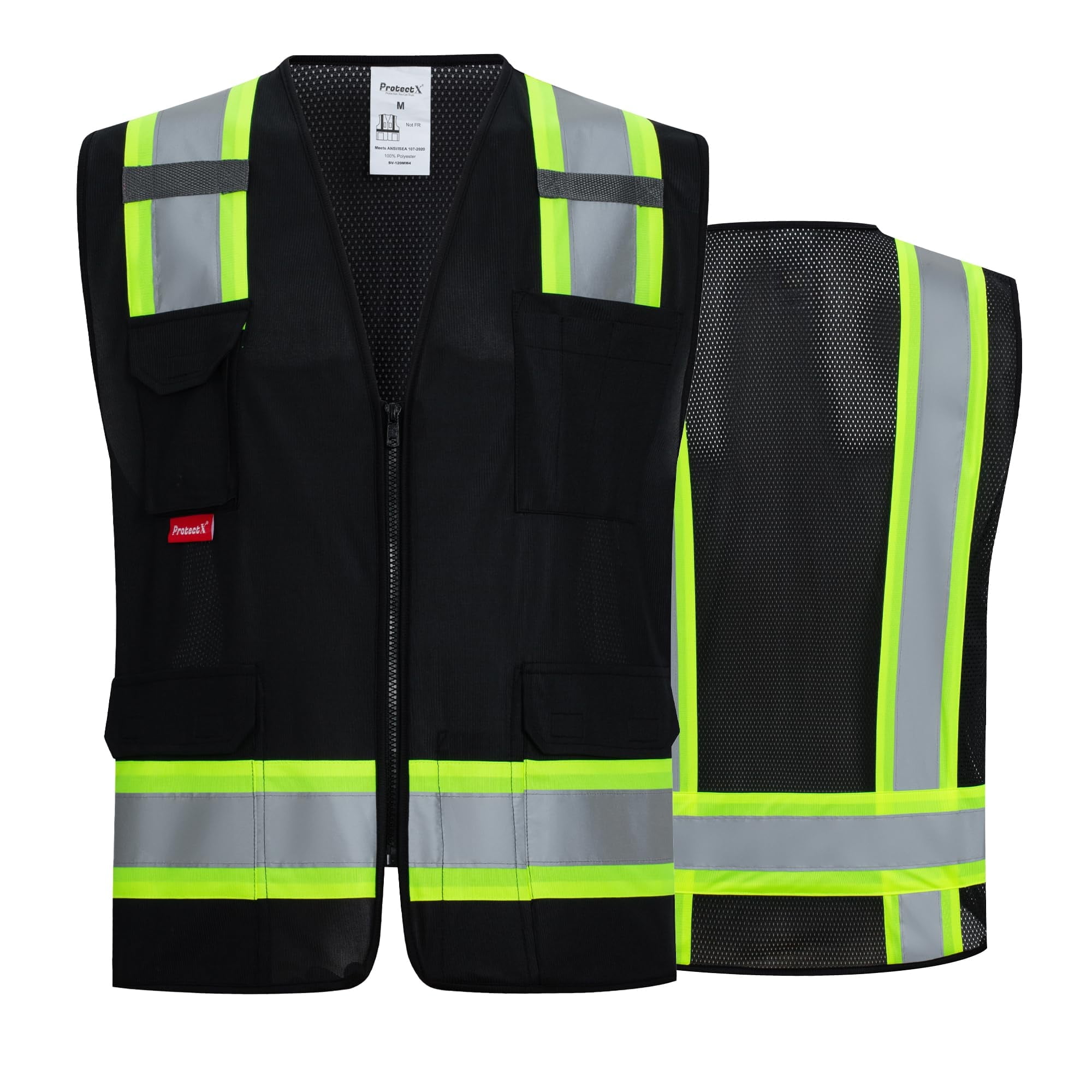 ProtectX High Visibility Reflective Safety Vest for Men Women Hi Vis ...