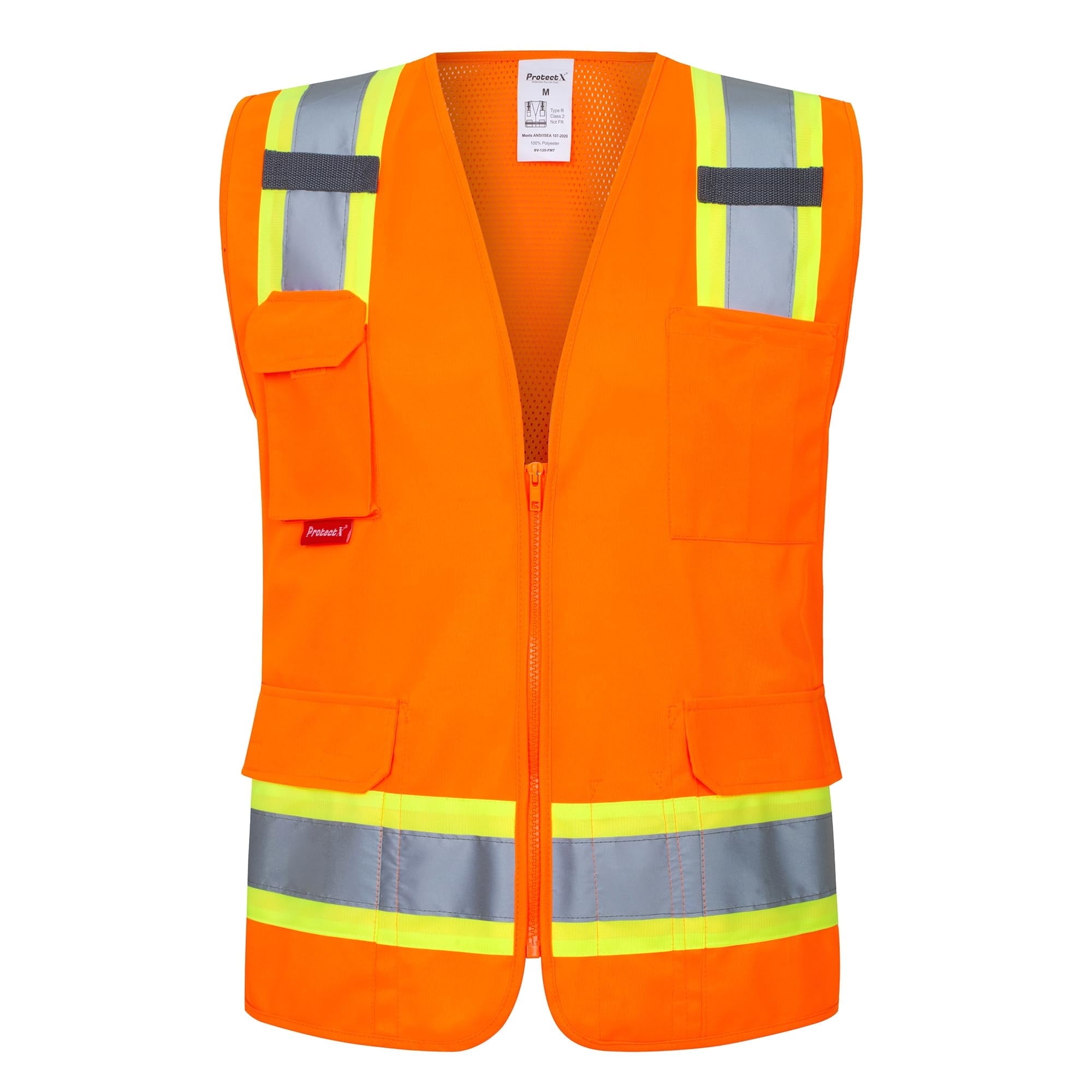 ProtectX High Visibility Reflective Safety Vest for Men Women Hi Vis ...