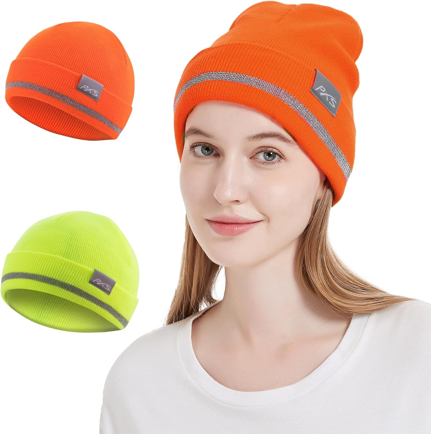 ProtectX High Visibility Reflective Knit Beanie, Warming Safety Hat for ...