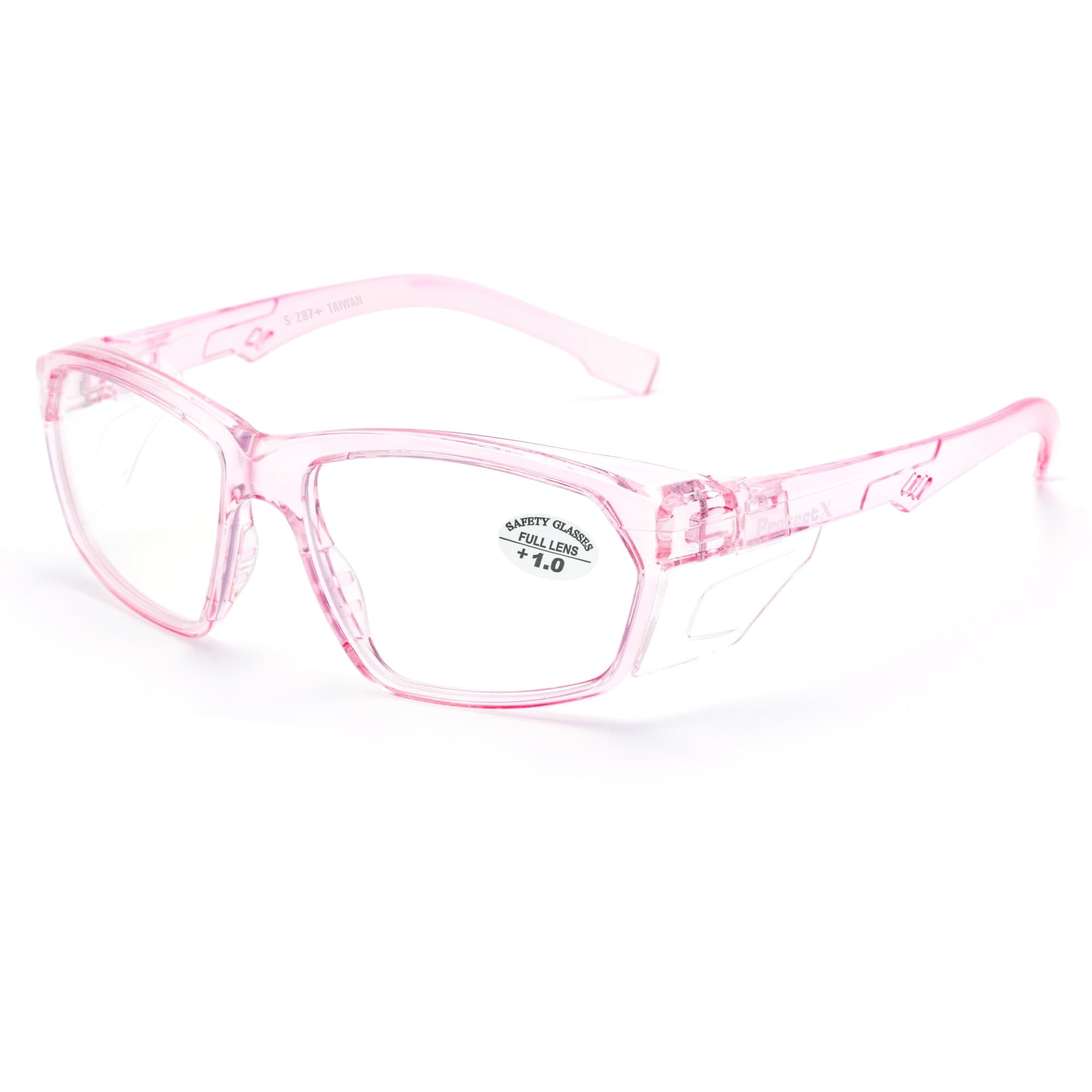ProtectX Pink Safety Glasses with Readers, Anti-Fog Safety Glasses with ...