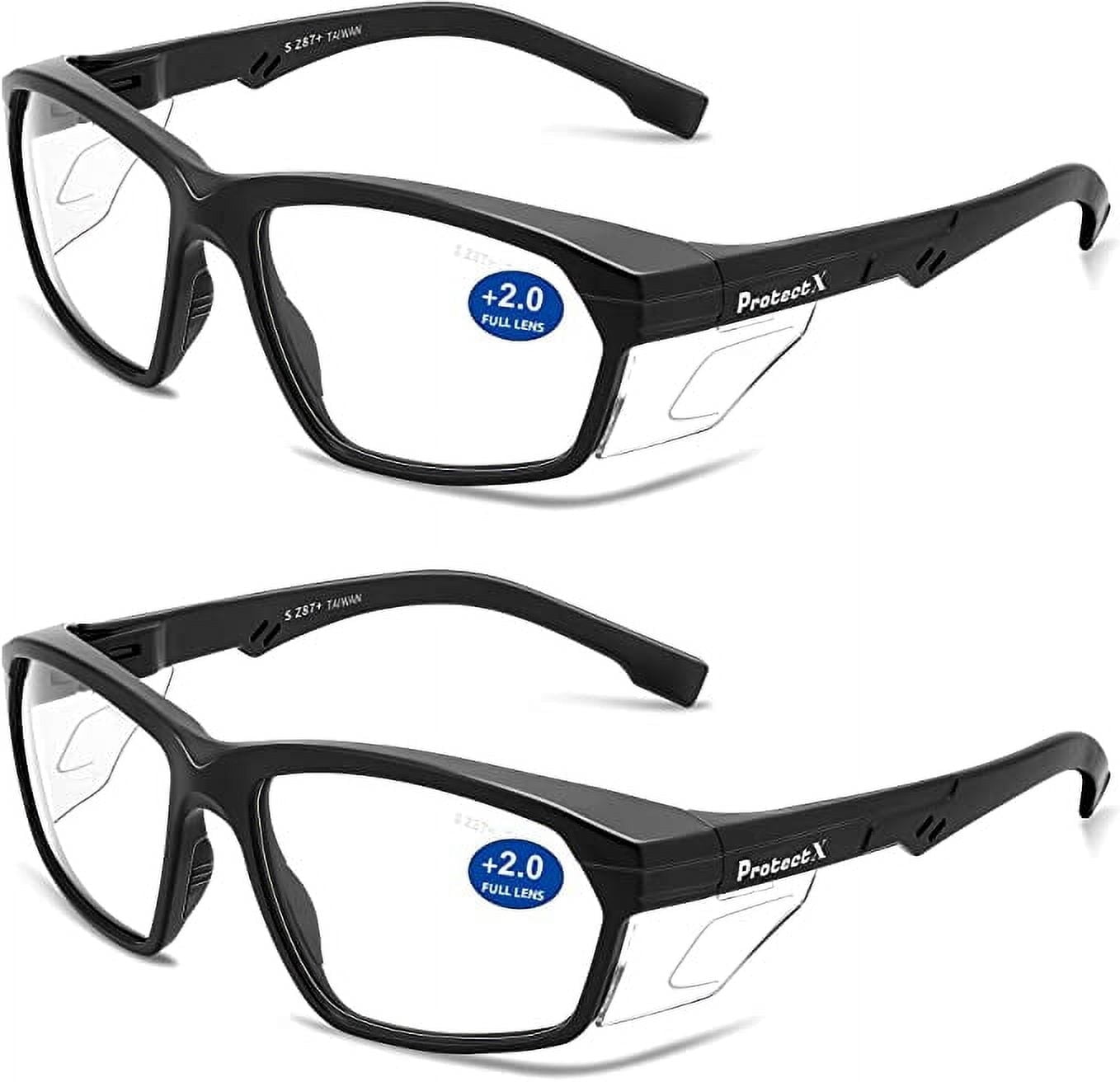 ProtectX Safety Reading Glasses 2.0 Diopter, Scratch Resistant, Anti ...
