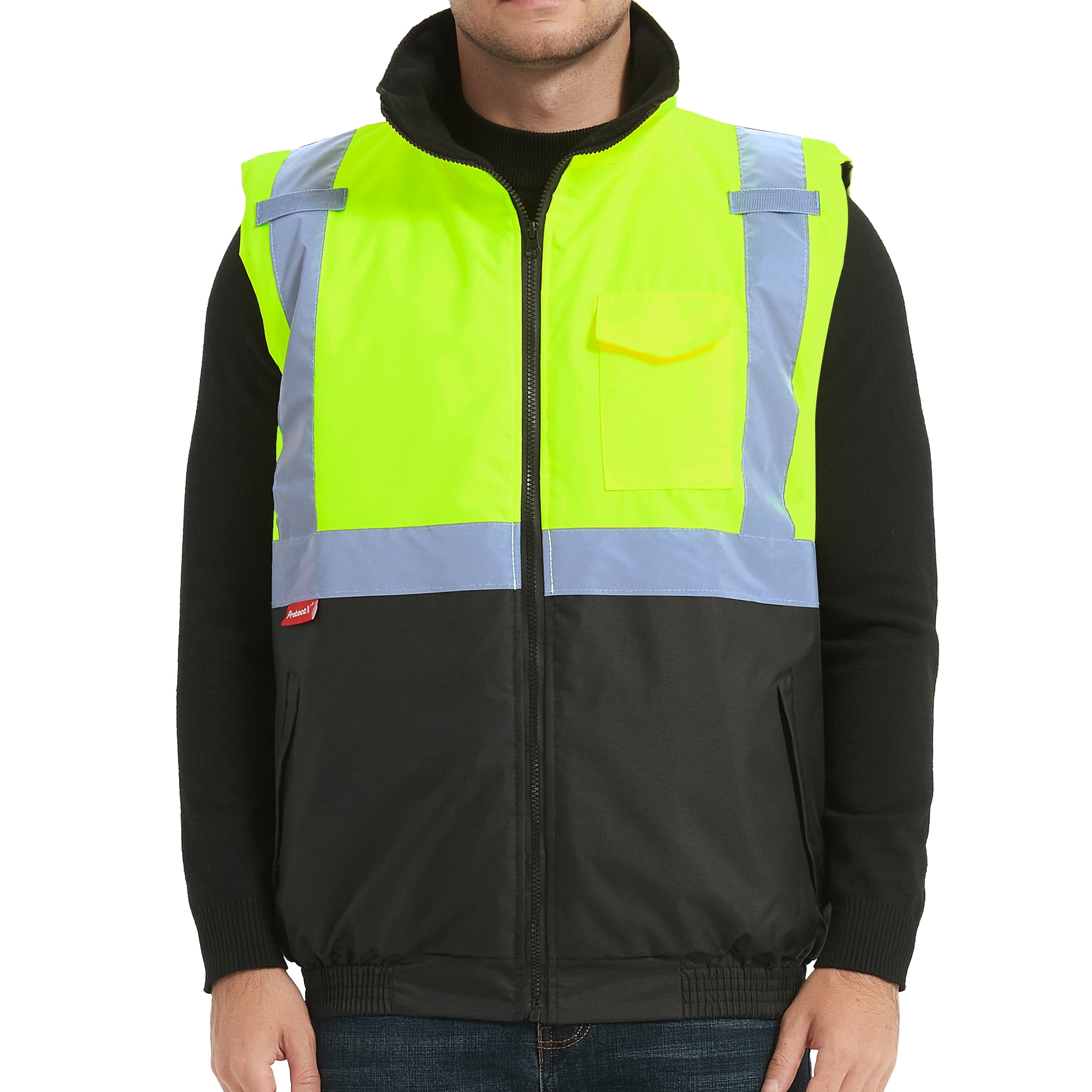 ProtectX Safety Winter Vest for Women Men, High Visibility Reflective ...