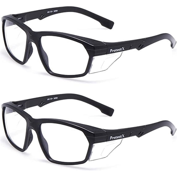 ProtectX Super Light Safety Glasses, Voyager Clear Scratch Resistant ...