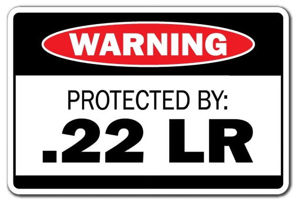 Protected By .22 Lr Warning Decal | Indoor/Outdoor | Funny Home Décor ...