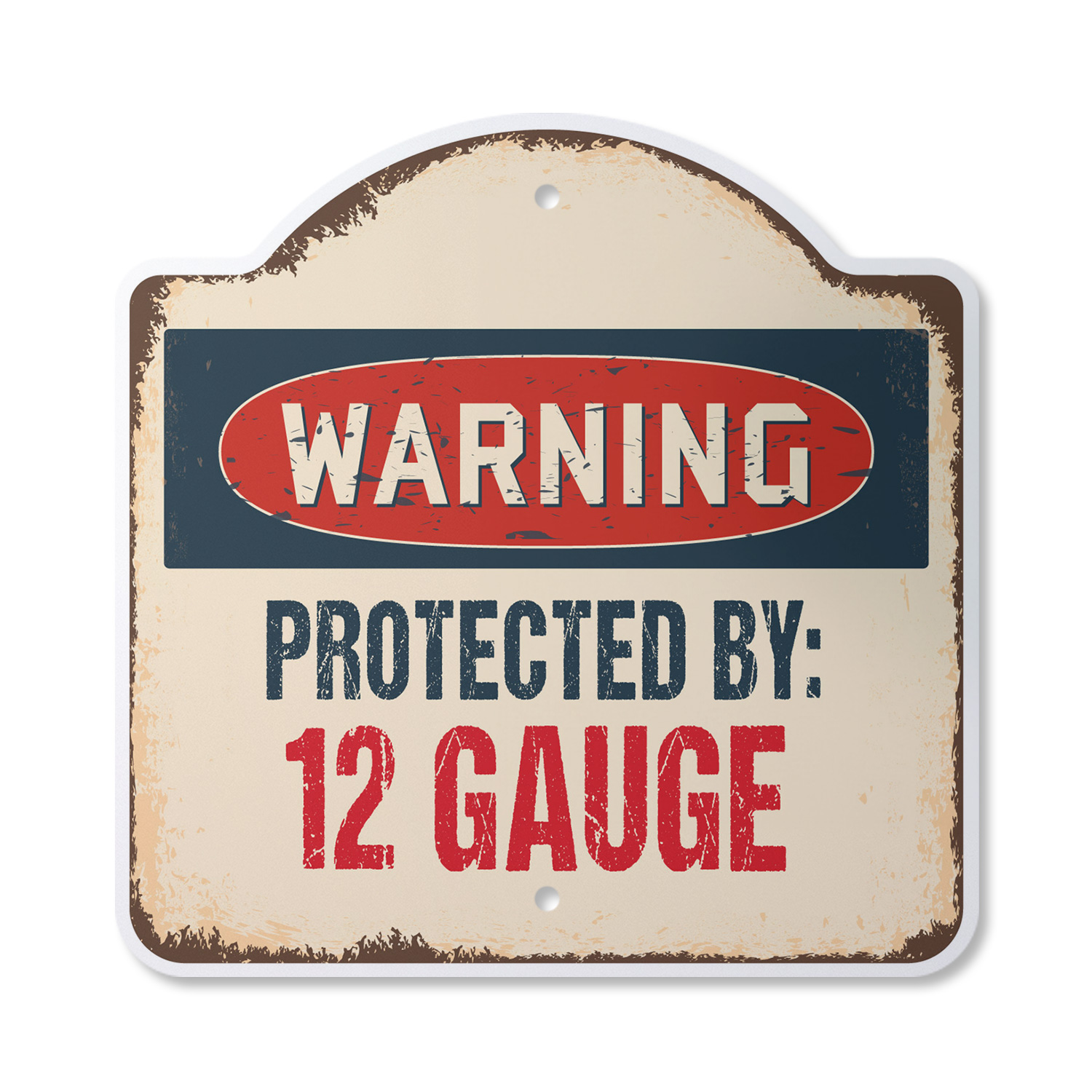 Protected By 12 Gauge 10” x 10” Sign | Indoor/Outdoor Plastic ...