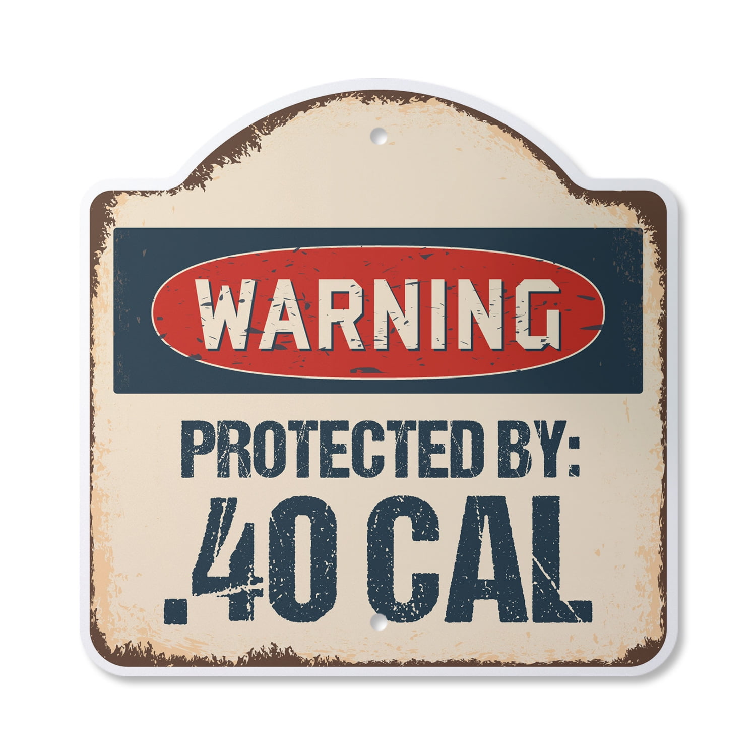 Protected By .40 Cal 12" X 12" Sign | Indoor/Outdoor Plastic ...