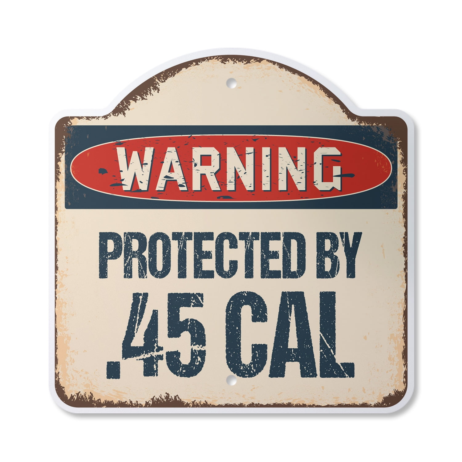Protected By .45 Cal 10” x 10” Sign | Indoor/Outdoor Plastic ...