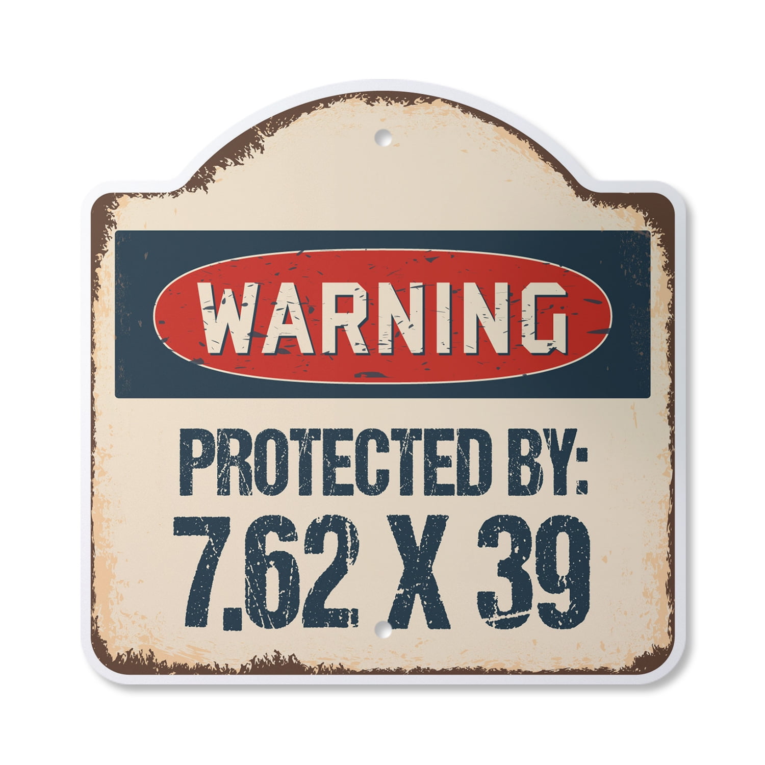 Protected By 7.62 X 39 10” x 10” Sign | Indoor/Outdoor Plastic ...