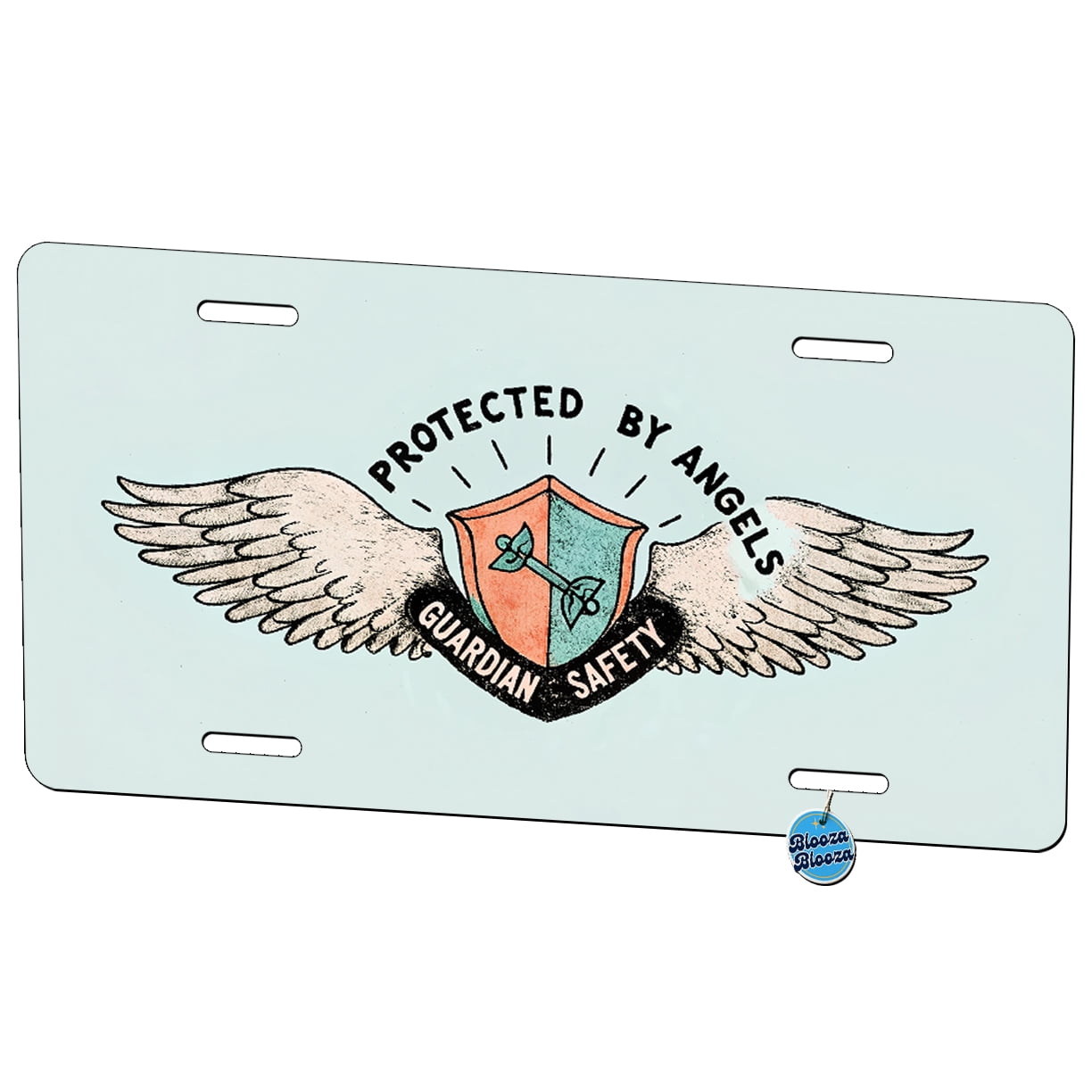 Protected By Angels Guardian Metal Novelty License Plate - Walmart.com