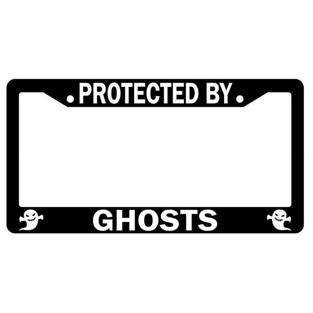 Protected By Ghosts Black Plastic License Plate Frame - Walmart.com