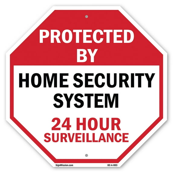 Protected By Home Security System Octagon Sign Weather Resistant Made ...