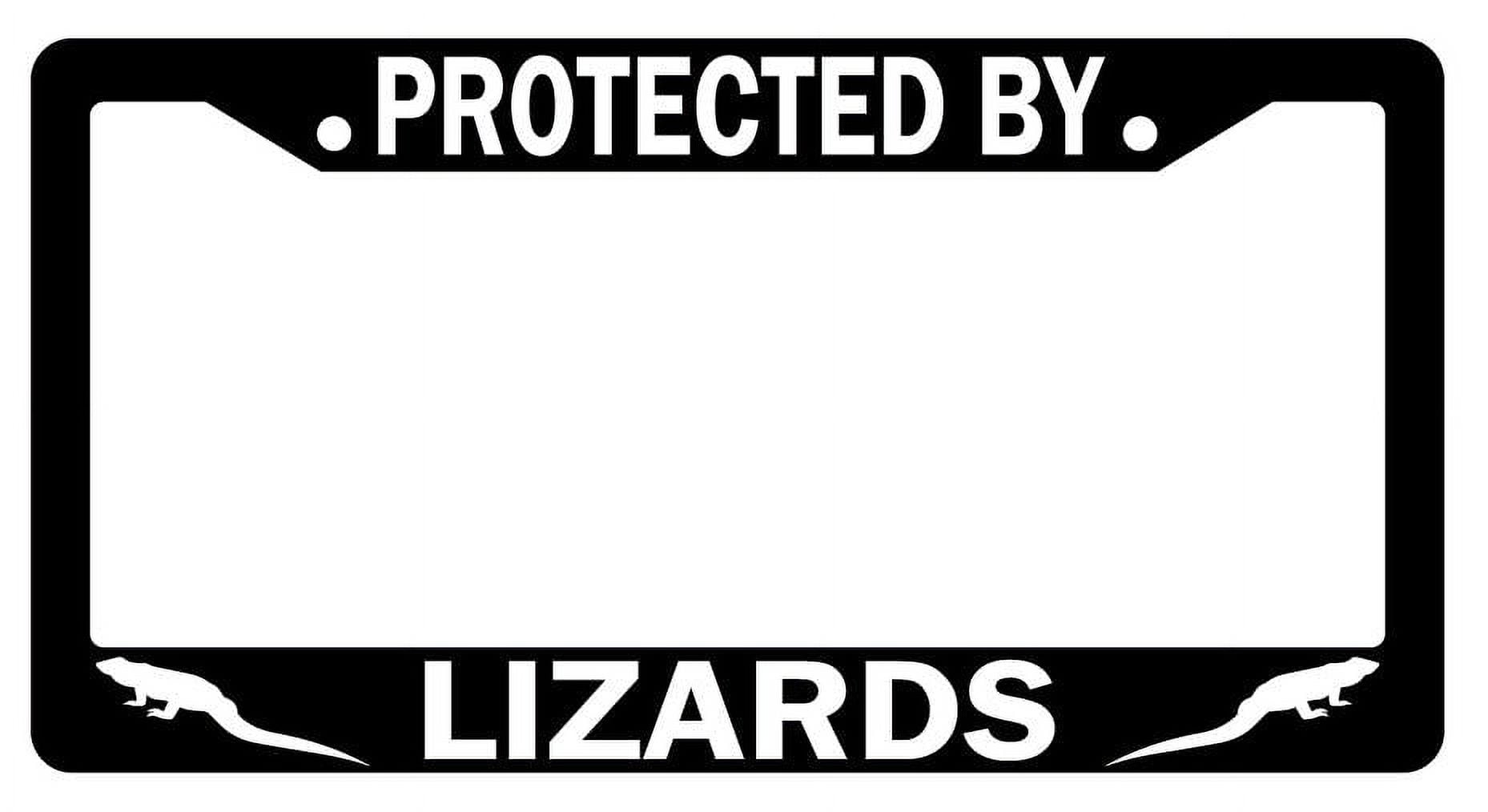Protected By Lizards Black Plastic License Plate Frame - Walmart.com