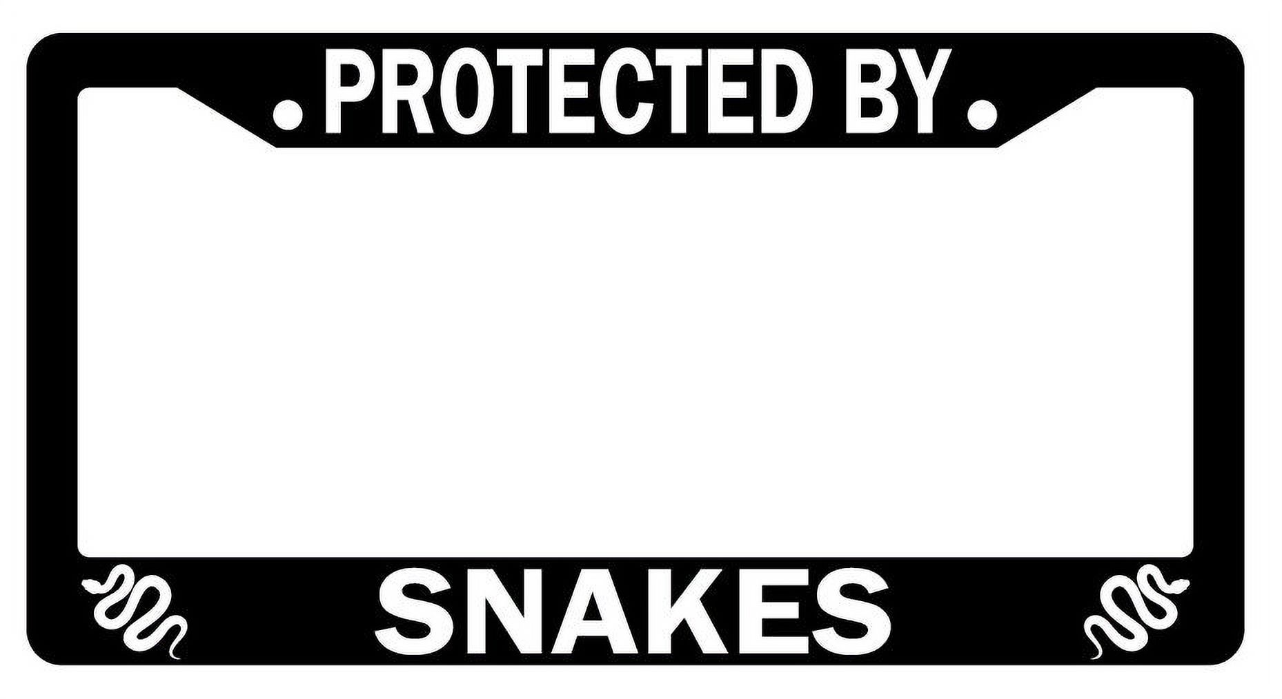 Protected By Snakes Black Plastic License Plate Frame - Walmart.com
