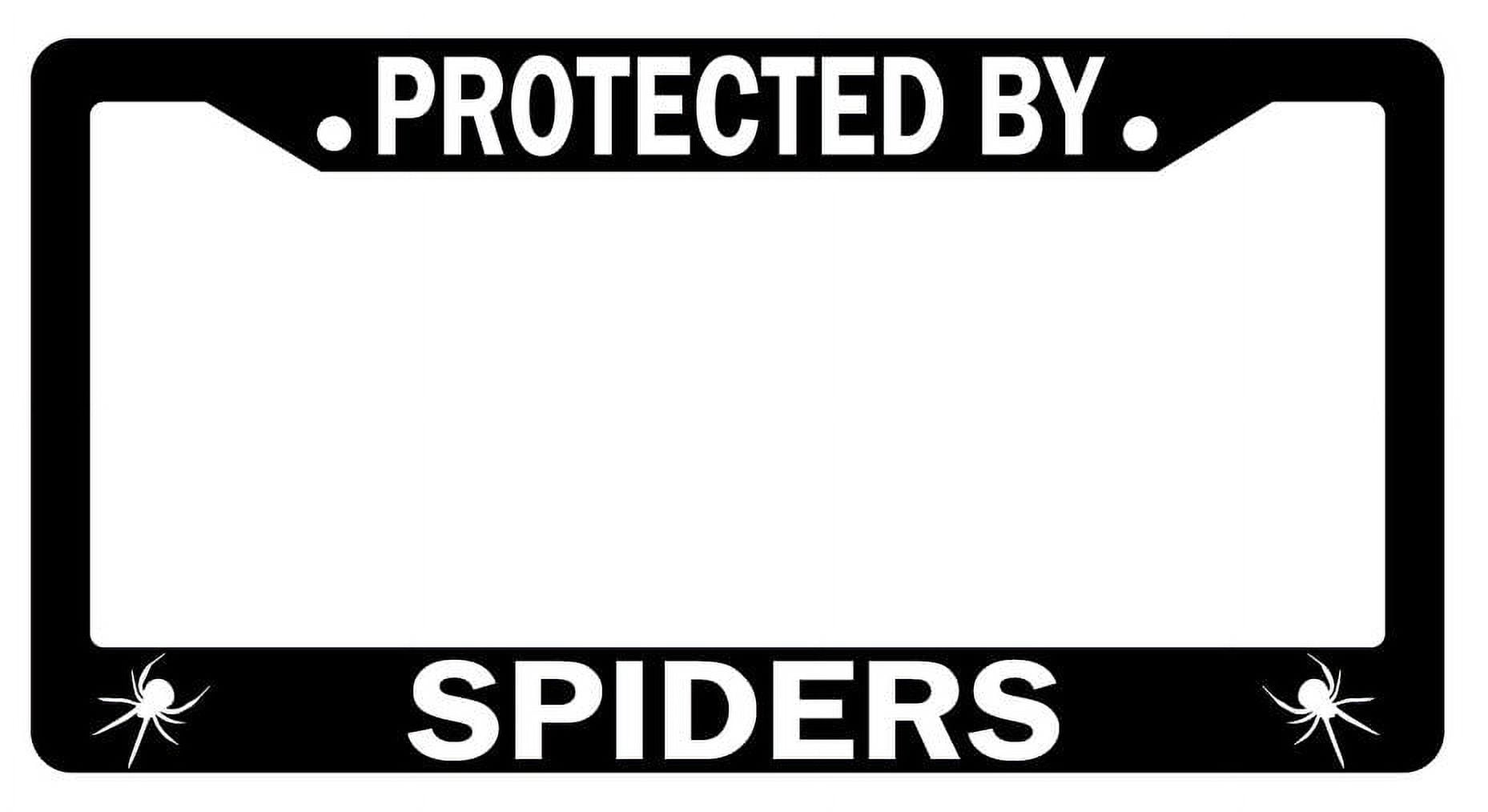 Protected By Spiders Black Plastic License Plate Frame - Walmart.com