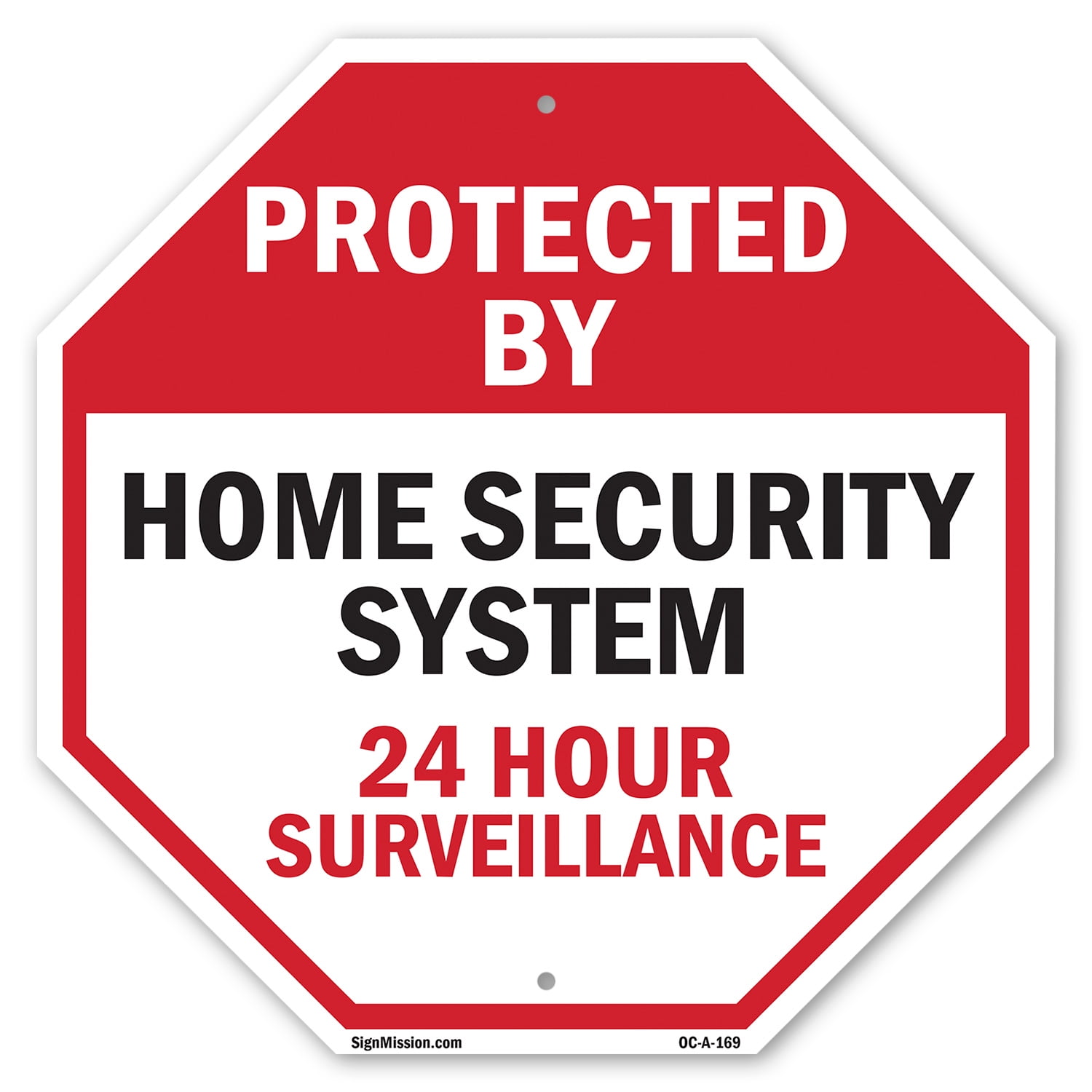 Protected By Home Security System 24 Hour Surveillance 10 inch X 10 ...