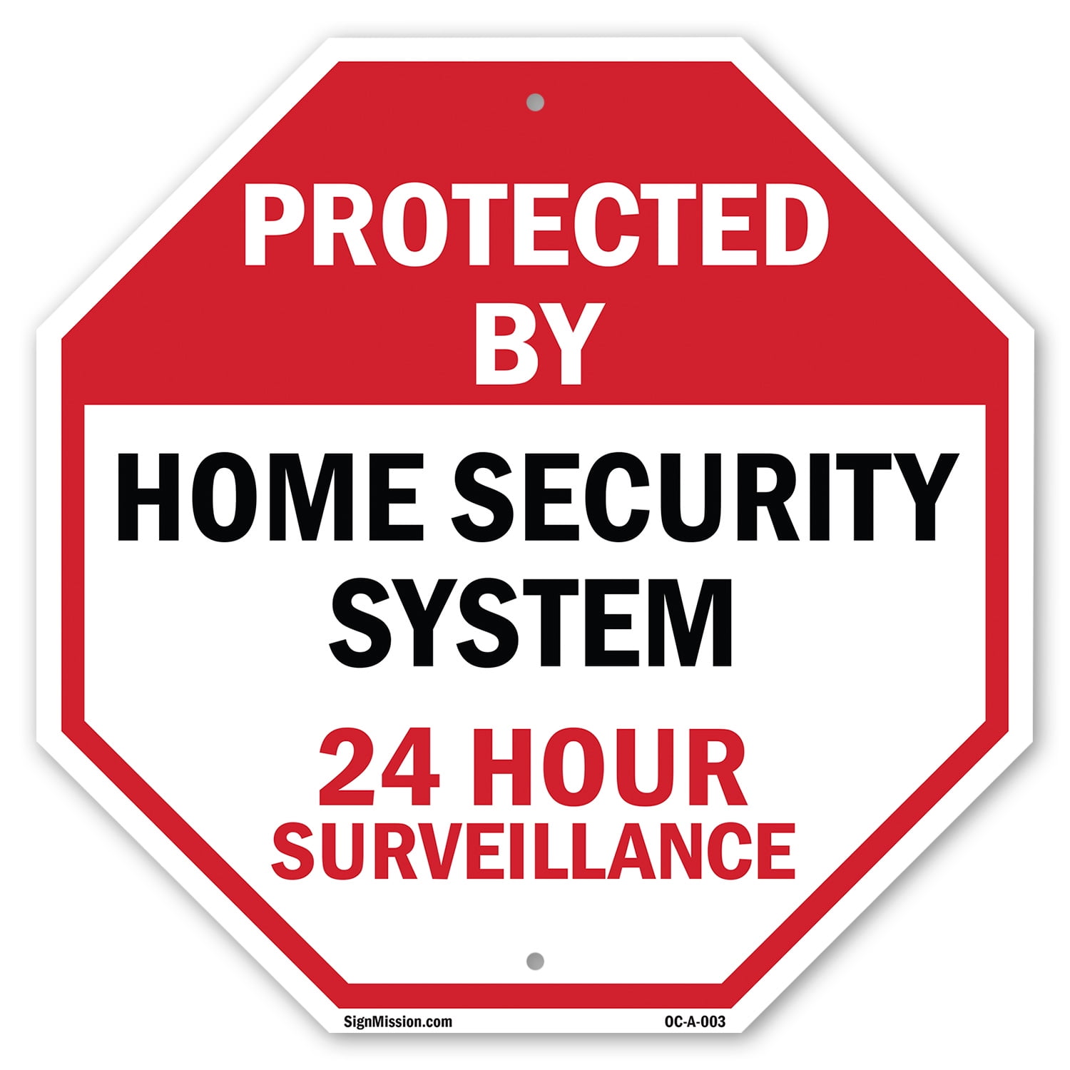 Protected By Home Security System 24 Hour Surveillance 10 inch X 10 ...