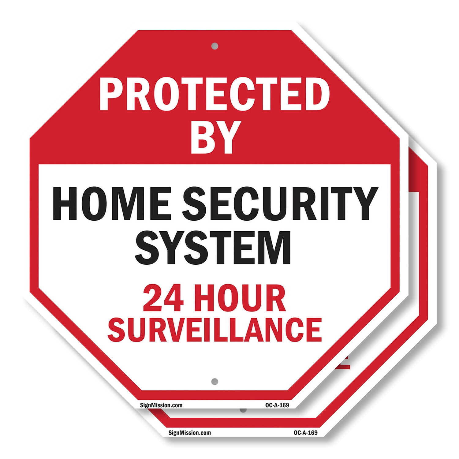 Protected By Home Security System 24 Hour Surveillance (2 Pack) 10 inch ...