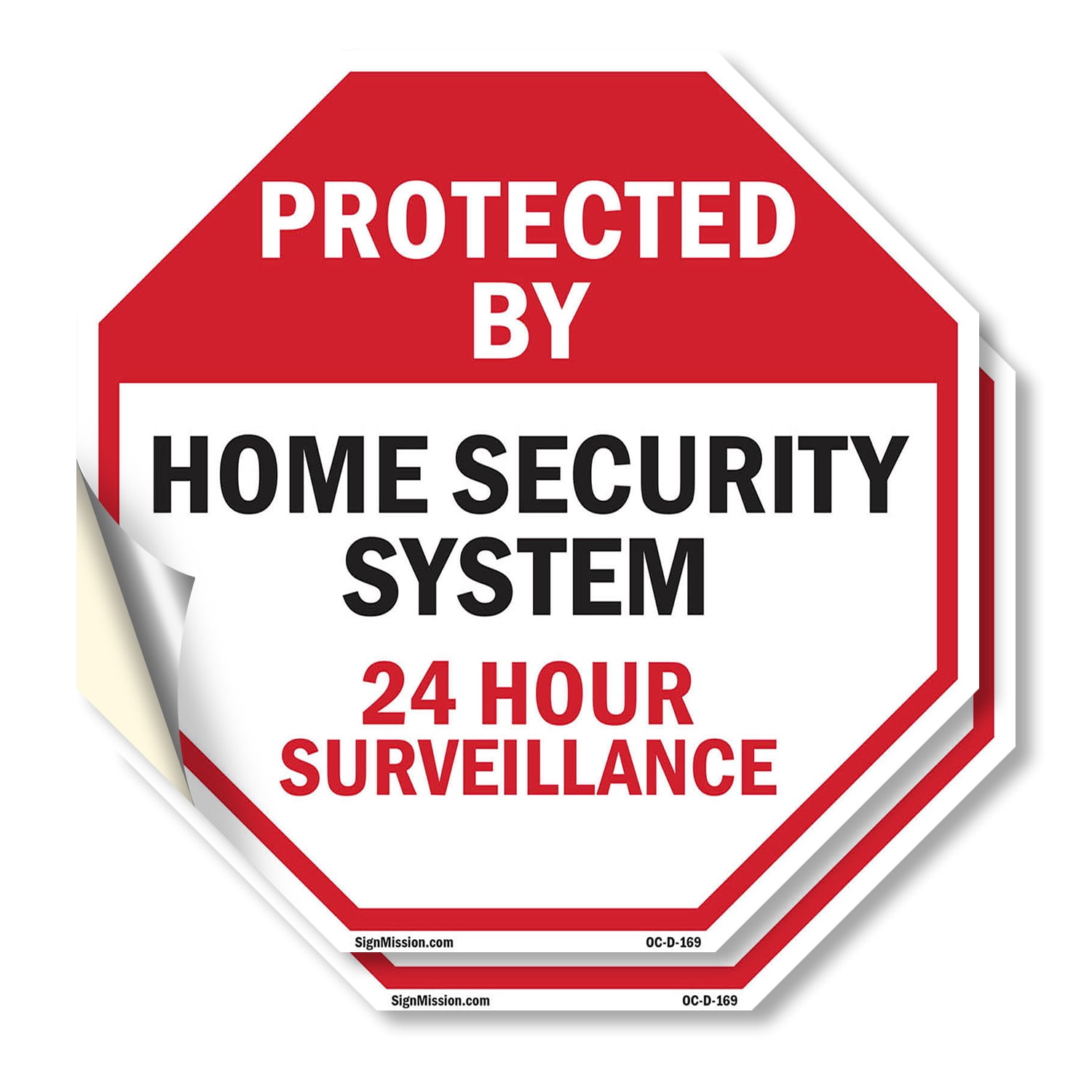 Protected By Home Security System 24 Hour Surveillance (2 Pack) 10 inch ...