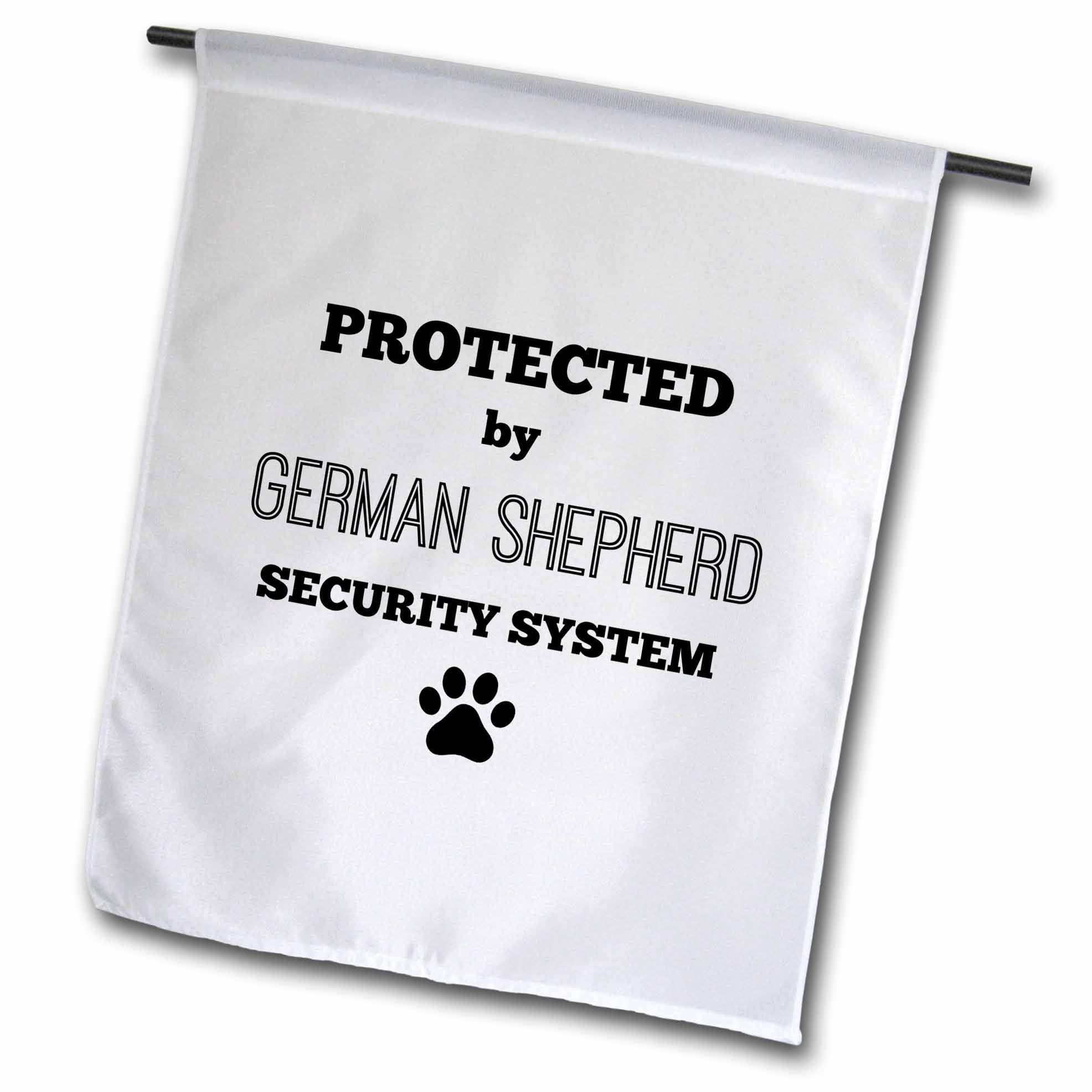 Protected by german shepherd security system 12 x 18 inch Garden Flag ...