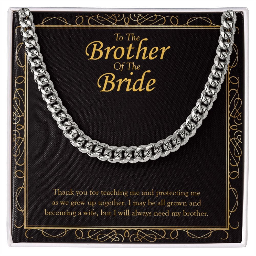 "Protecting Me" Brother of the Bride Wedding Day Necklace Gift From ...