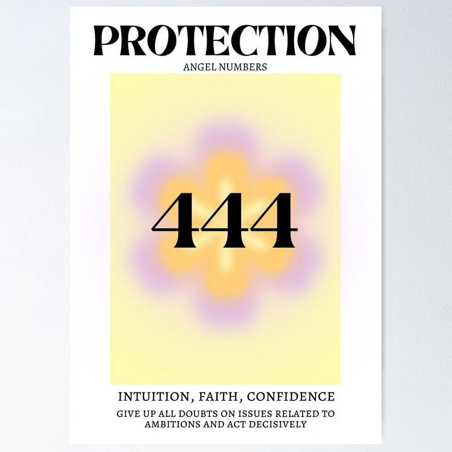Protection - 444 Angel Number - Aura Gradient Design UNFRAMED Poster ...