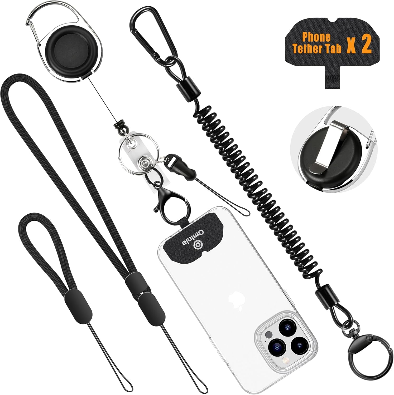 Protection Phone Holder Set, Anti-Drop Travel Clip with Retractable ...