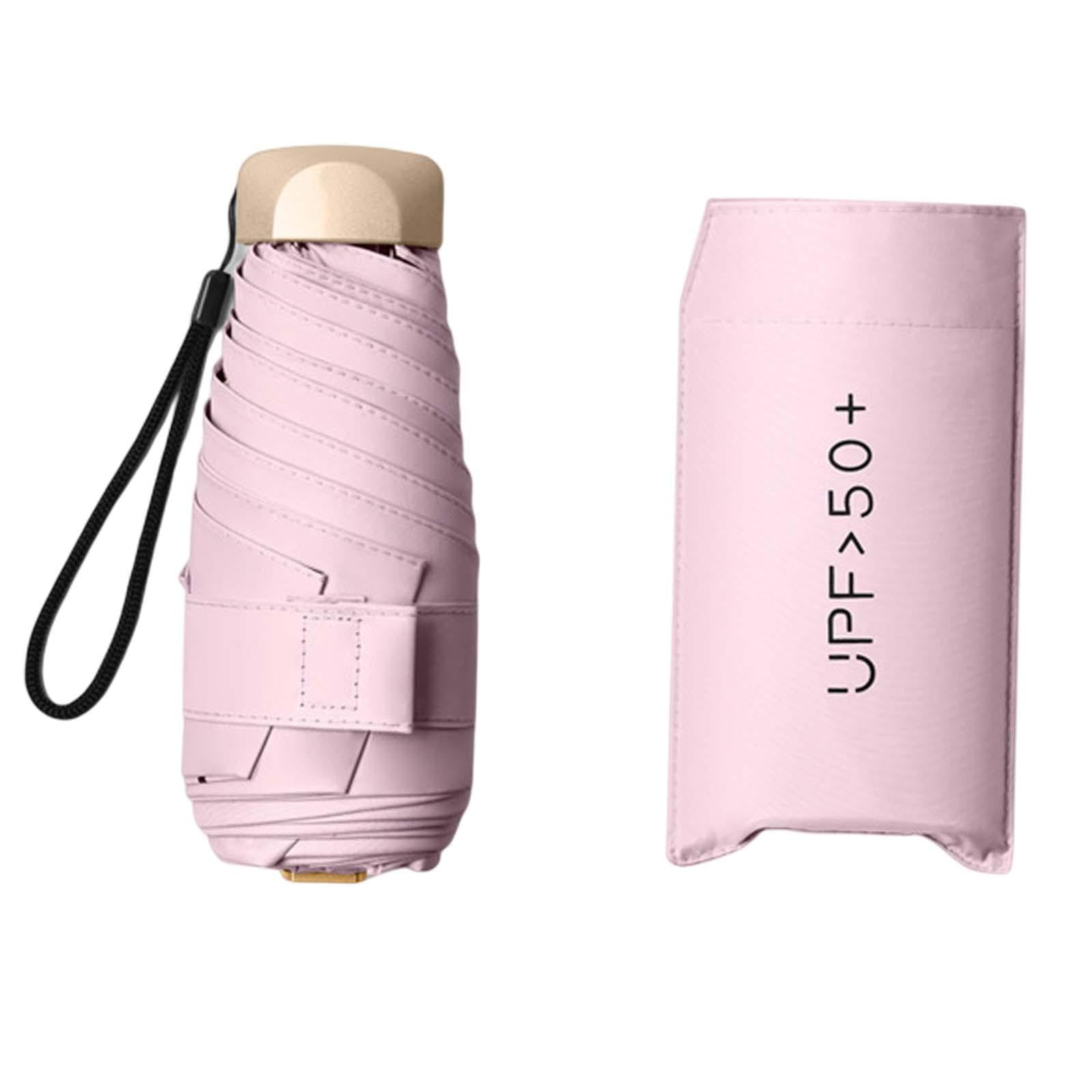 Protection Umbrella with Case Waterproof Collapsible Small Umbrella ...