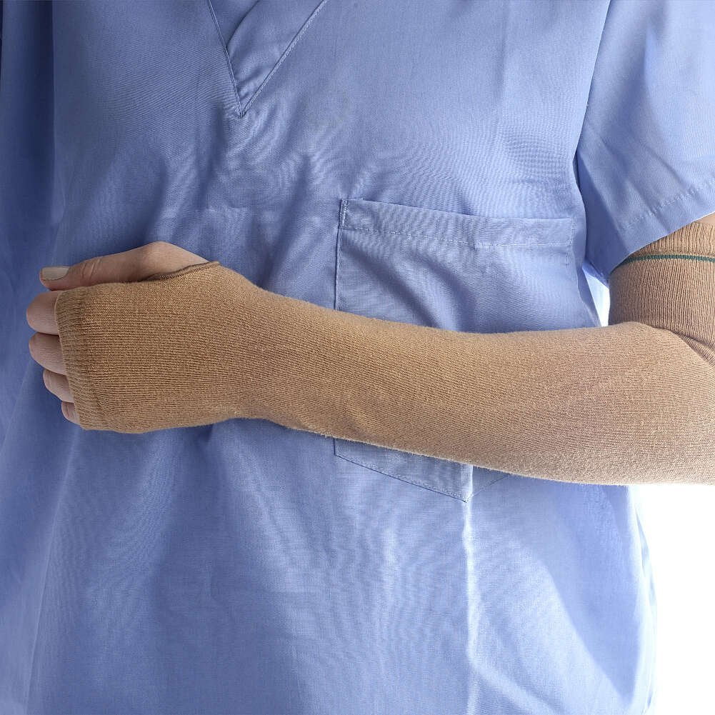 Protective Arm Sleeve, Seamless, Finished Hems, Compression, 93% Cotton ...