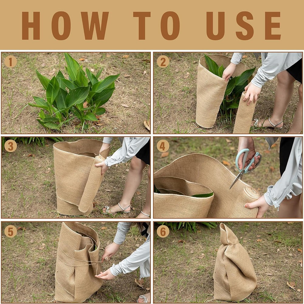 Protective Burlap Tree Wrap for Frost and Rot Prevention 19 69ft x 11 ...