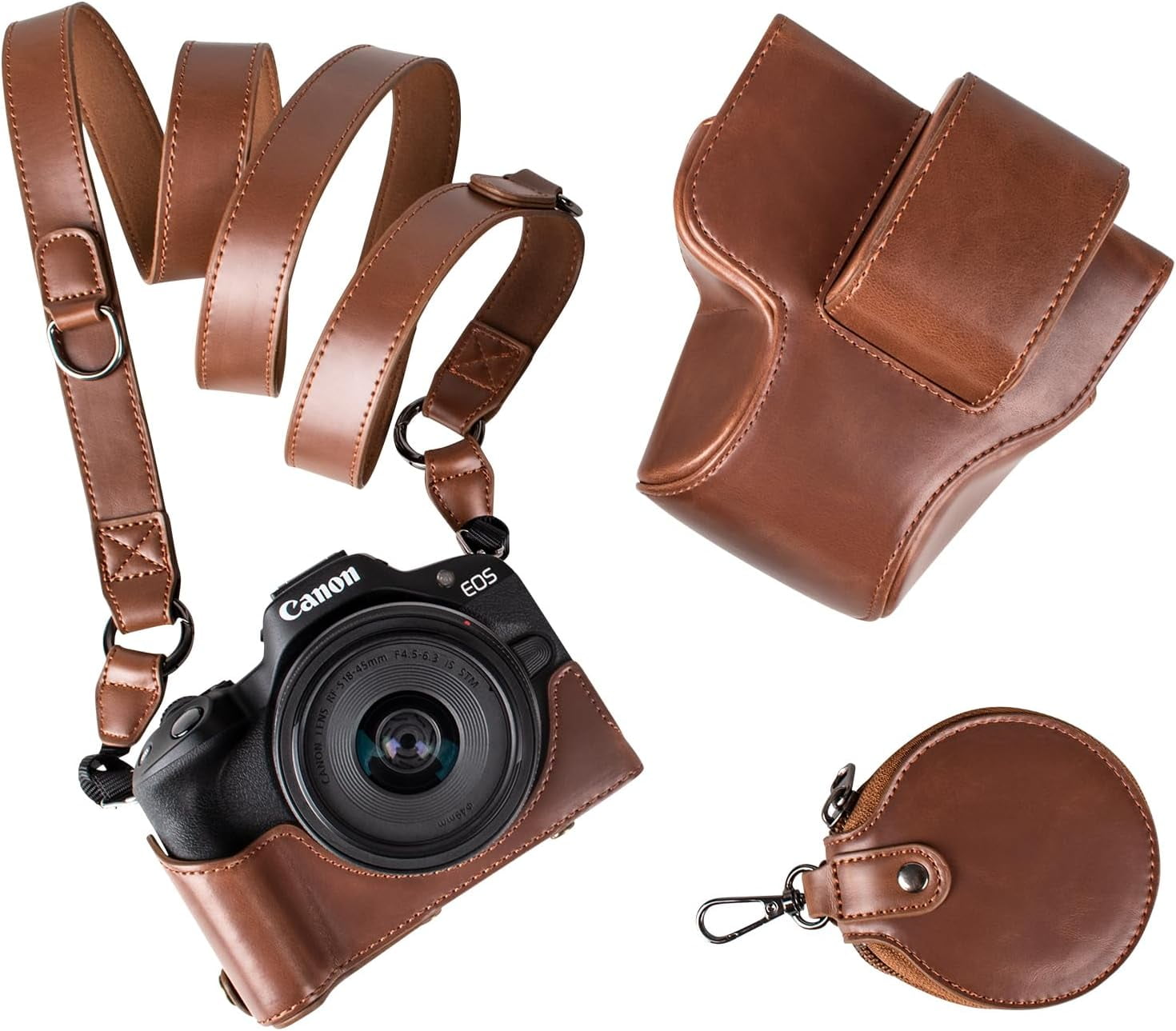 Protective Case for Canon EOS R50/R100 Camera and 18-45mm Lens, PU ...