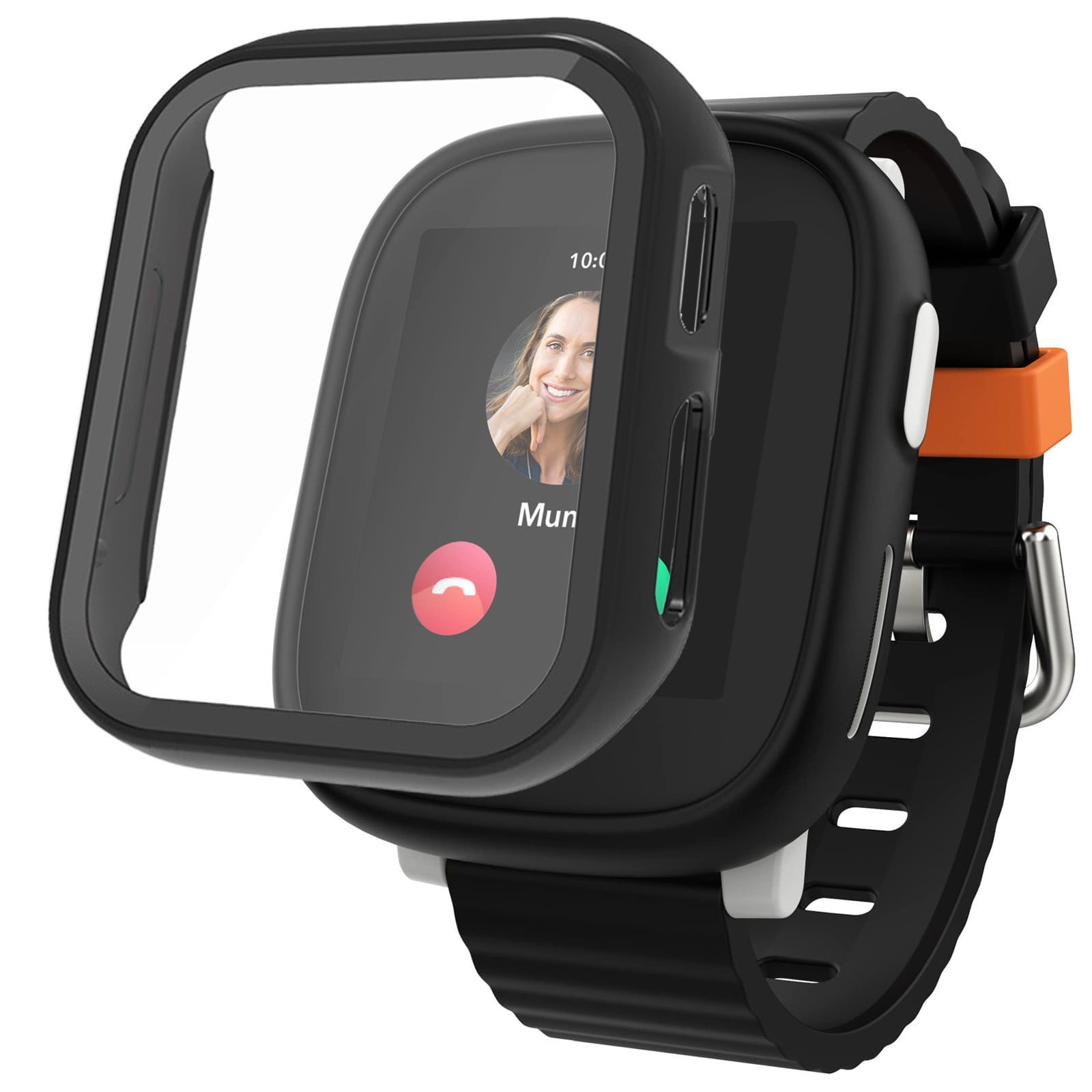 Protective Case for X6 Play Smartwatch - with Tempered Glass Film and ...