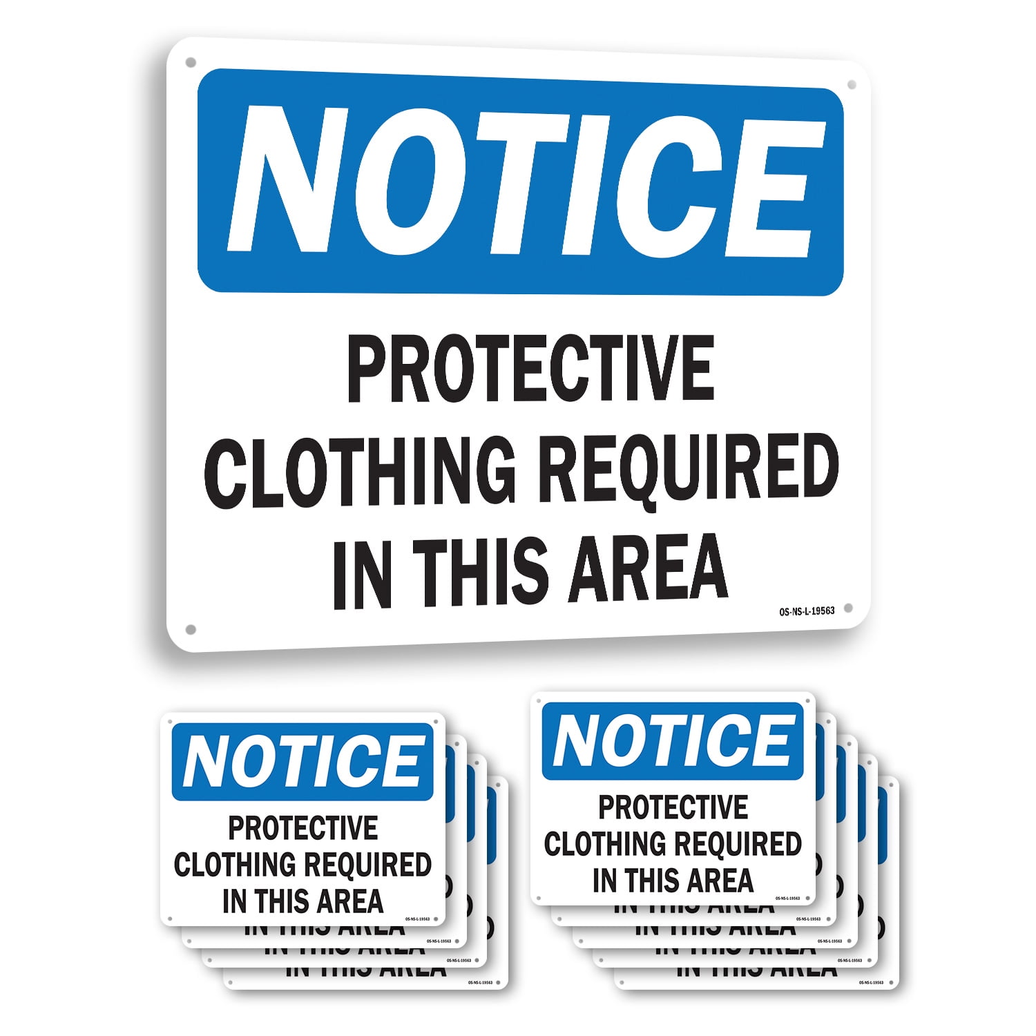 Protective Clothing Required In This Area OSHA Notice Rigid Plastic ...