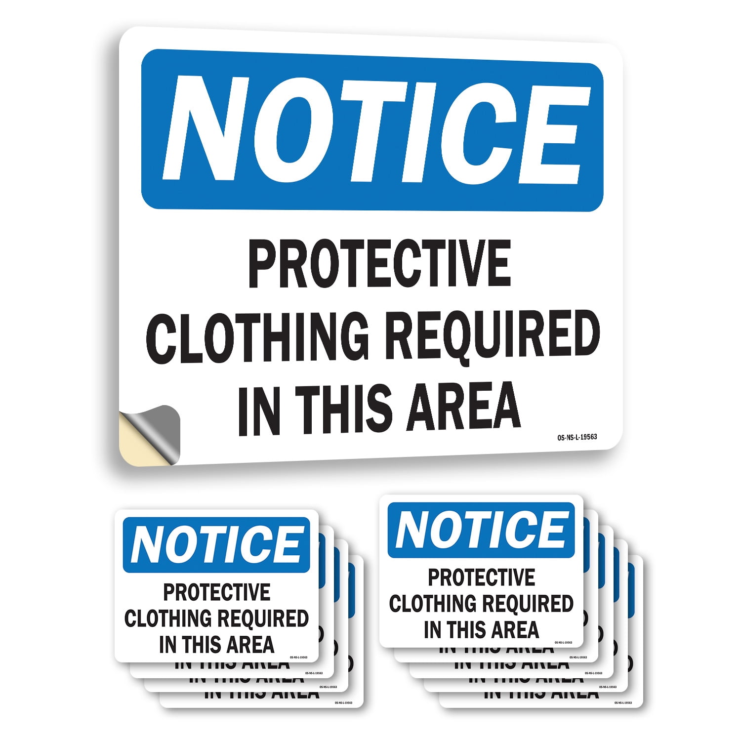 Protective Clothing Required In This Area OSHA Notice Vinyl Decal Label ...