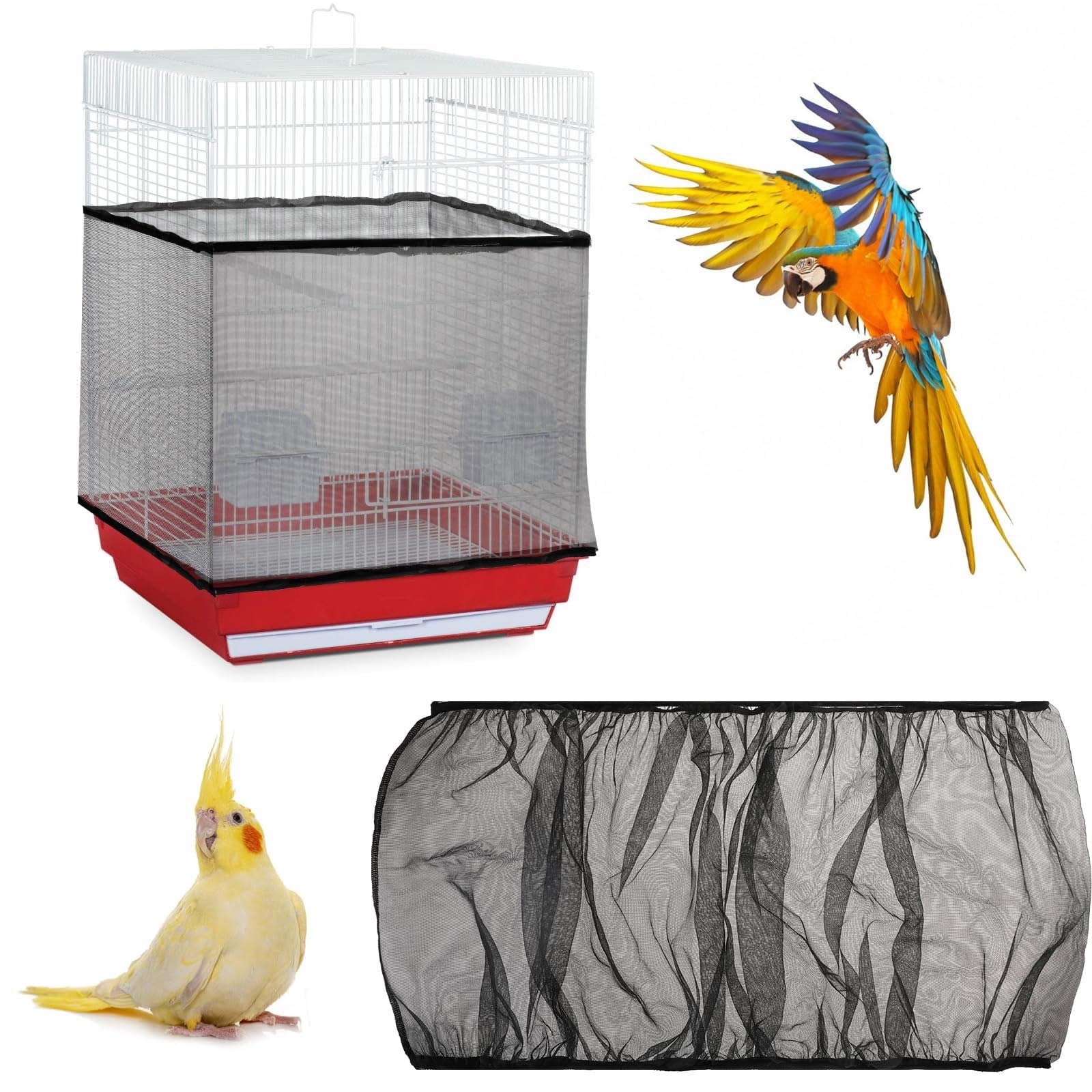 Protective Cover Mesh Bird Cover Cage Accessories Mesh Cover Large ...