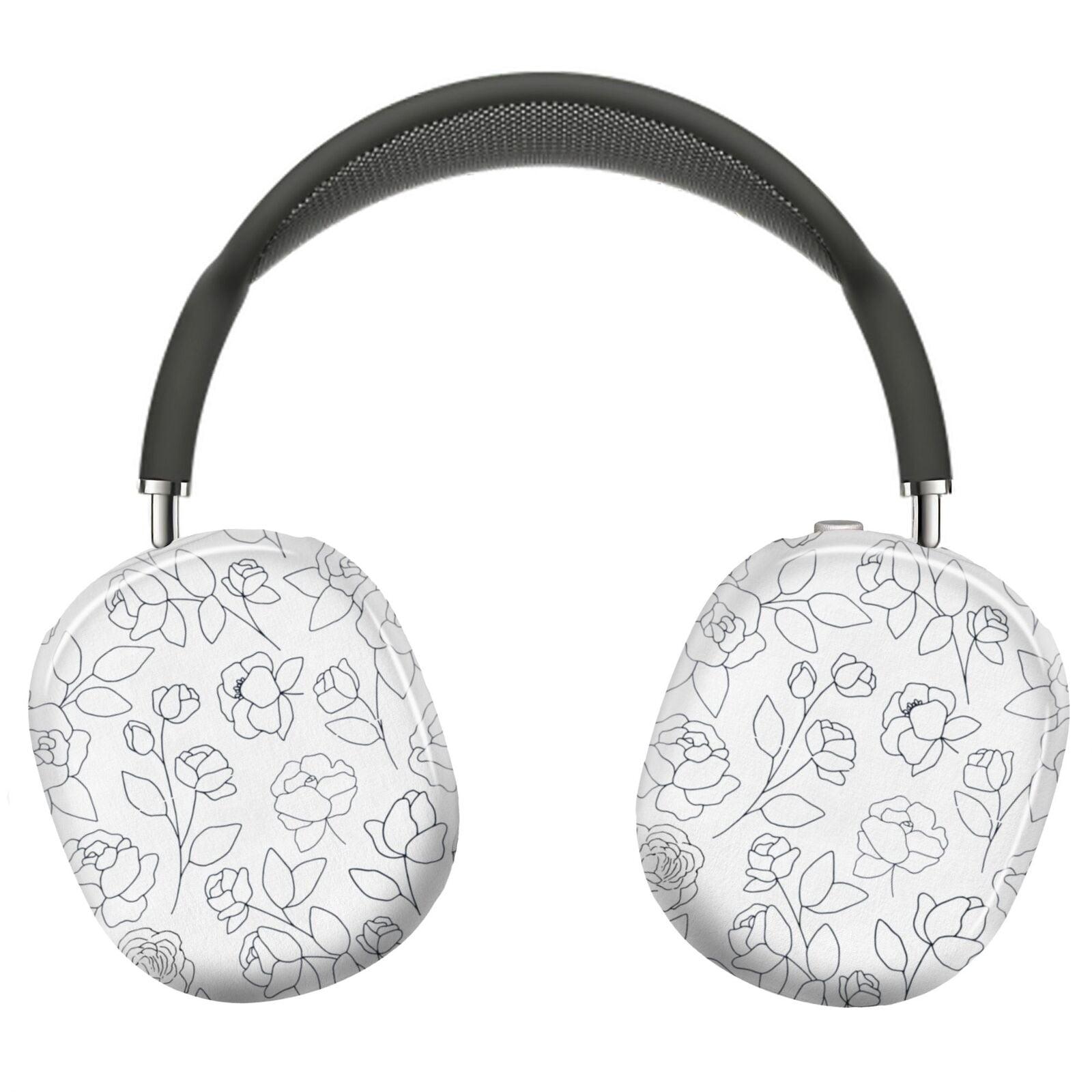 Protective Cover for AirPods Max Black And White Seamless Floral ...