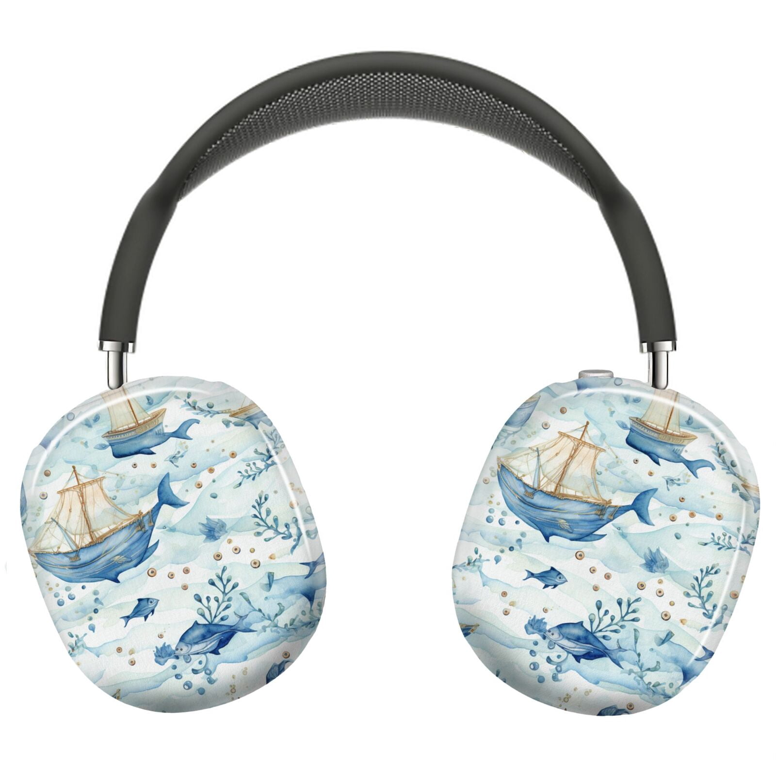 Protective Cover for AirPods Max Blue Ocean Fishes=3 Headphones ...