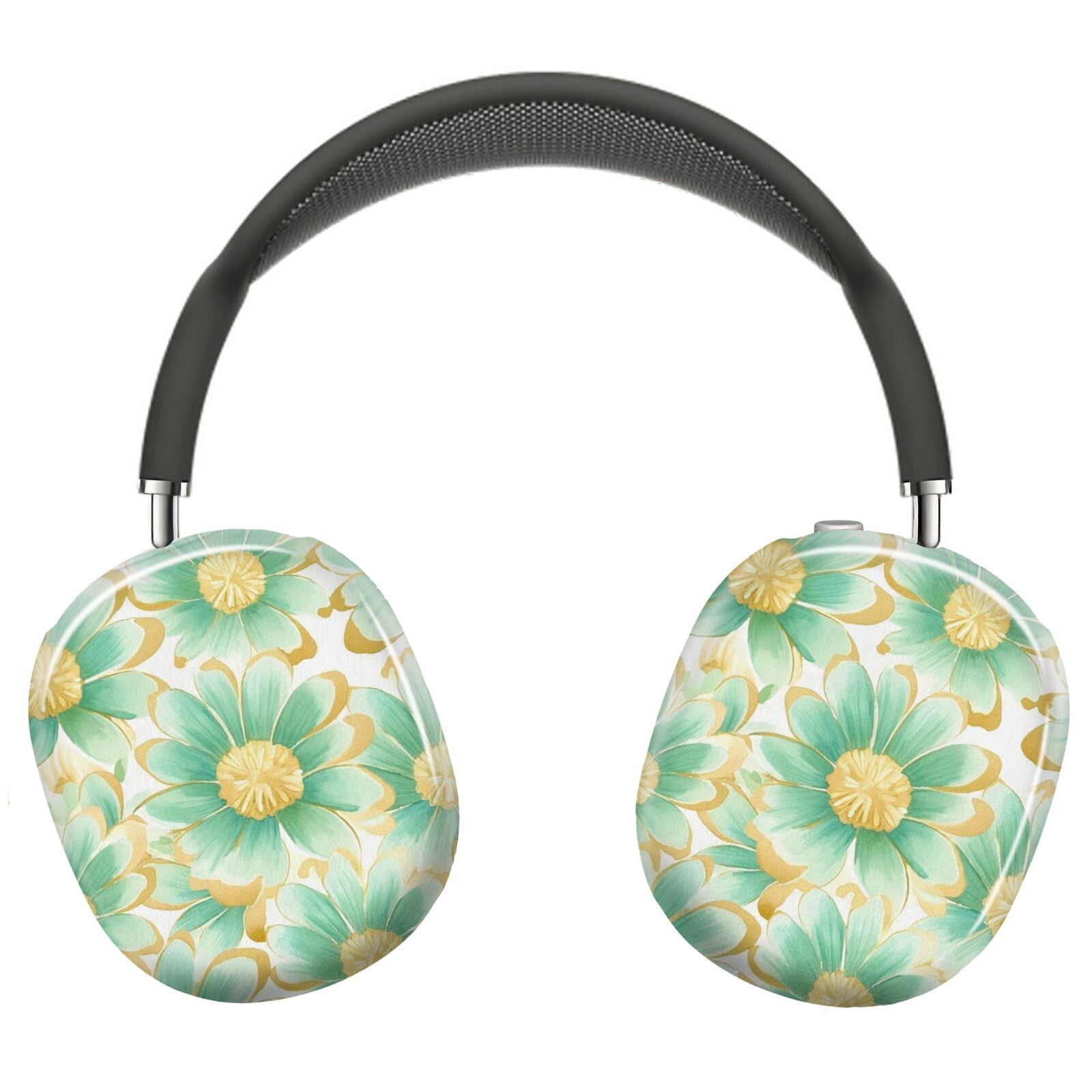 Protective Cover for AirPods Max Cute Mint Green And Gold Floral ...