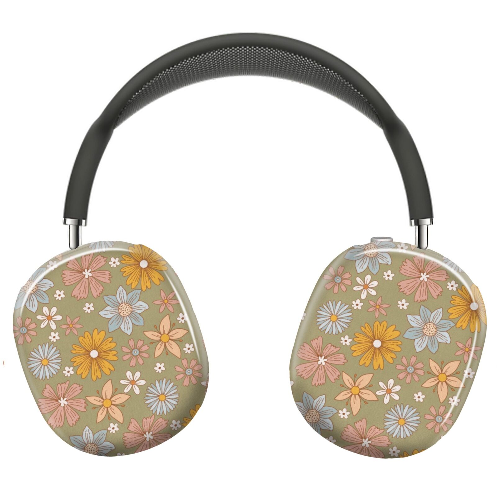 Protective Cover for AirPods Max Groovy Flowers Vector=20 Headphones Aesthetic Print Snap On ...