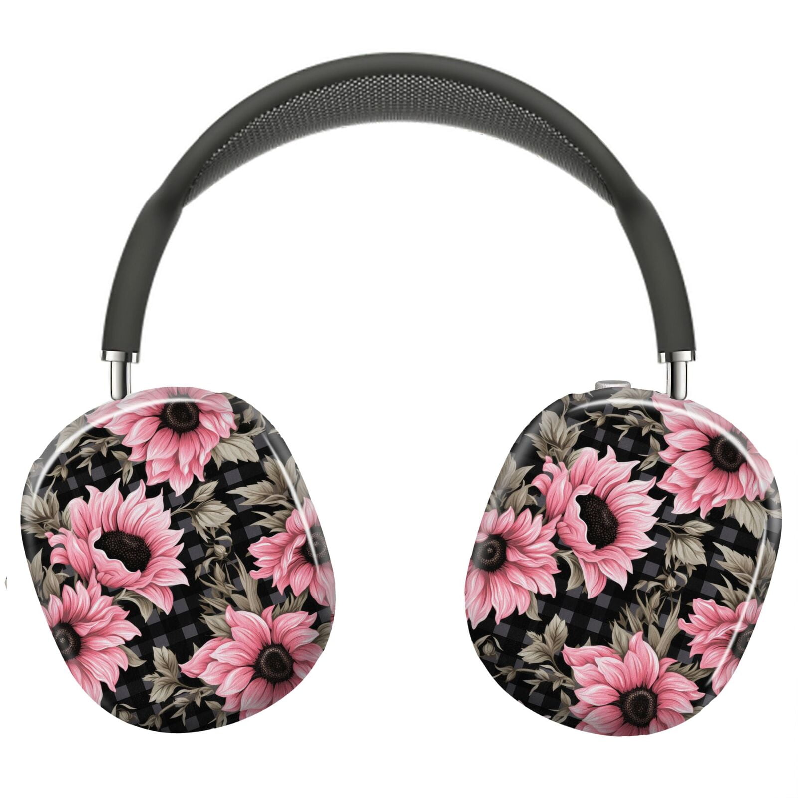 Protective Cover for AirPods Max Pink Gingham Sunflowers=9 Headphones ...