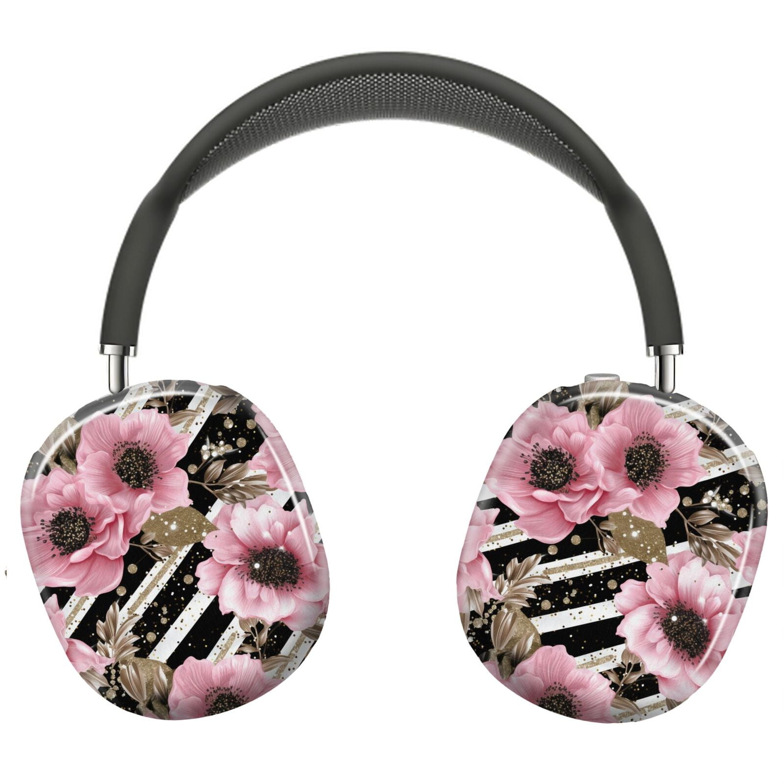 Protective Cover for AirPods Max Pink & Gold Floral Stripes =4 ...