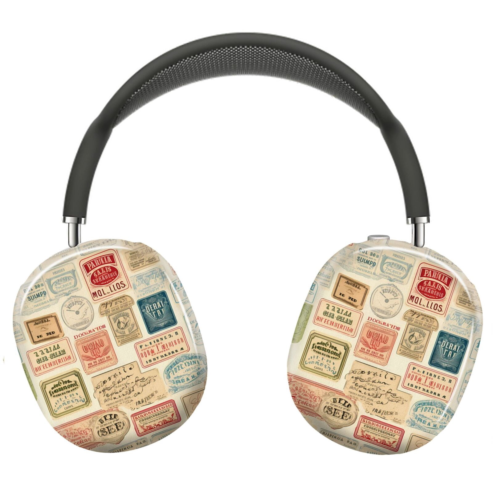Protective Cover for AirPods Max Vintage Label Patterns =4 Headphones ...