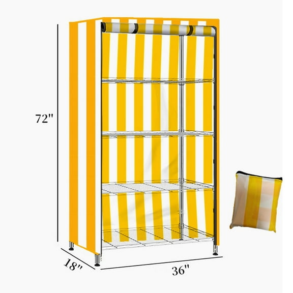 Covered Living Storage Shelving unit cover, fits racks 48"W x 18"D x 72 ...