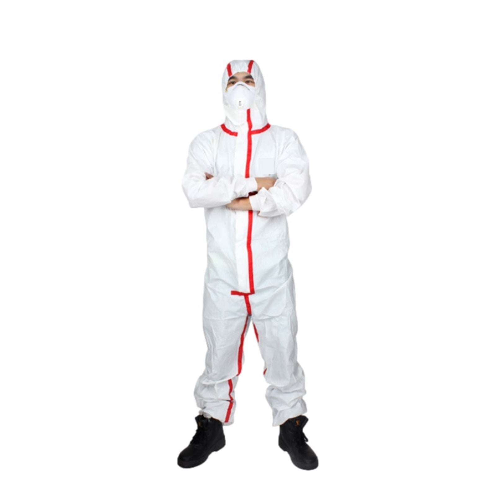 Protective Coverall CleanRoom Hooded Suit Elastic Waist Clothing Anti ...